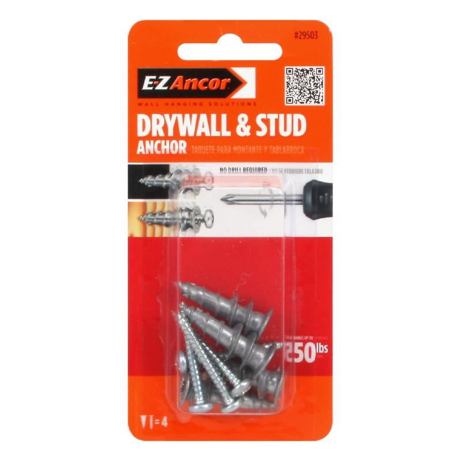 Buildex E-Z Ancor 29503 Hollow Wall Anchor, 1-1/4 in L, Zinc, Zinc, 50 ...