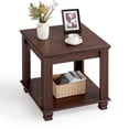 Buildhom Farmhouse End Table, Large 2-Tier Side Table with Storage ...