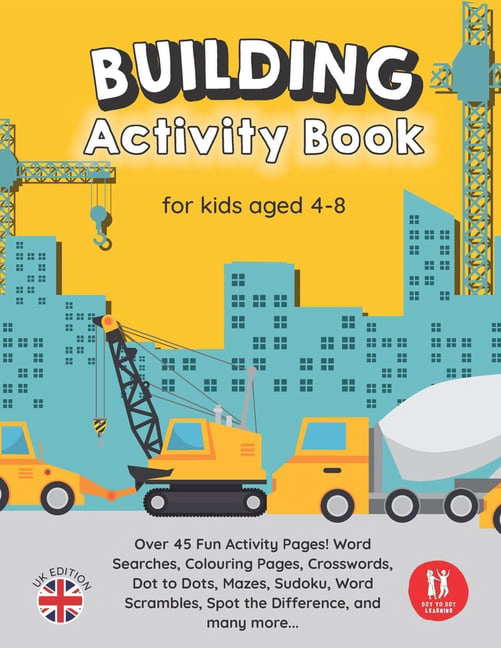 Building Activity Book: Fun Activities and Puzzles, Word Searches ...