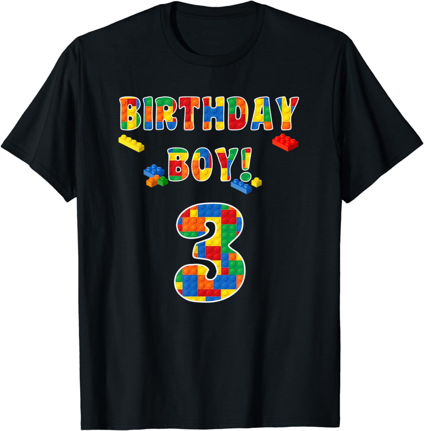 Building Block Birthday Boy Turning Three T-Shirt - Walmart.com
