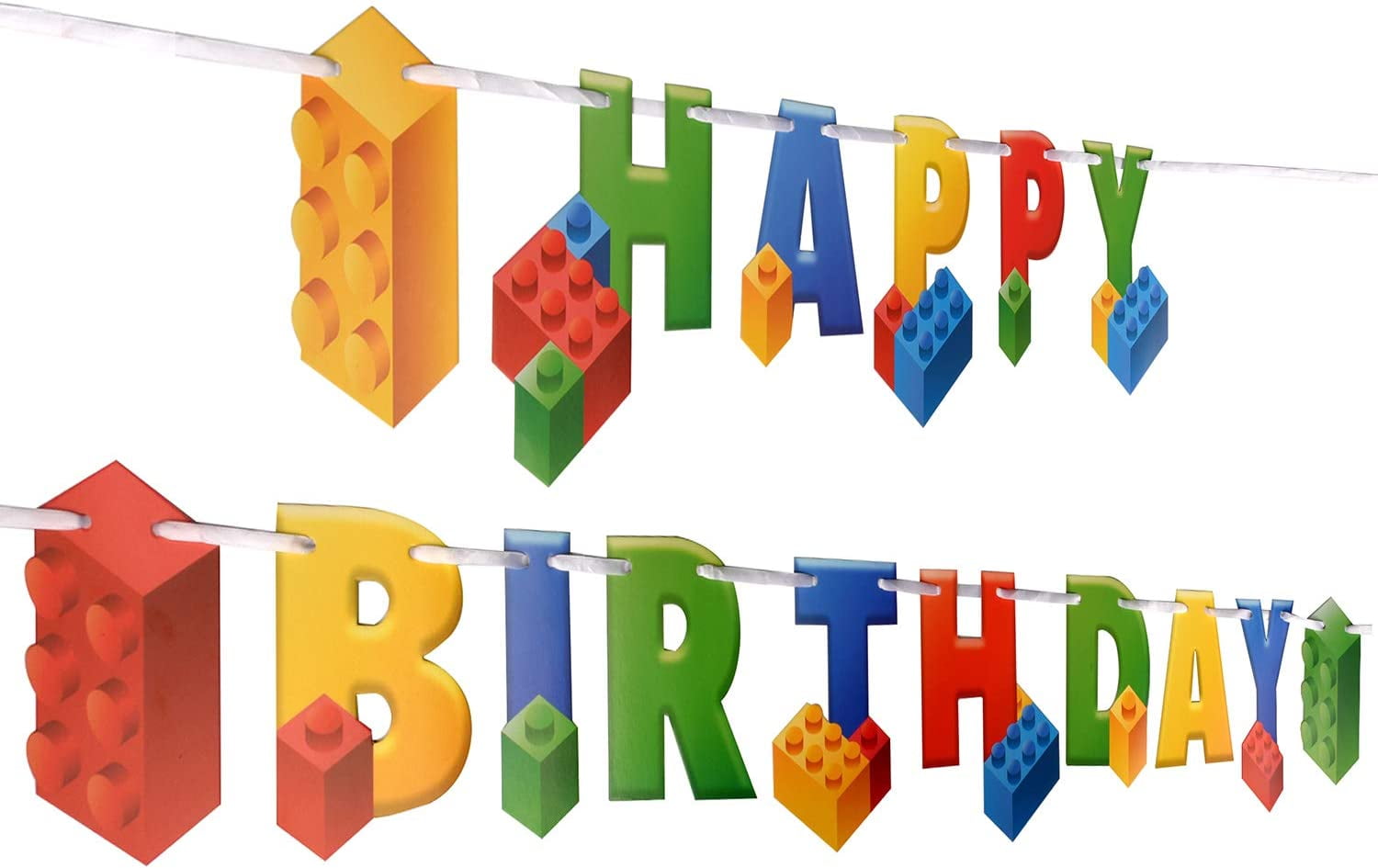 Building Block Birthday Party Supplies Banner by Aliza | Baby Boy ...