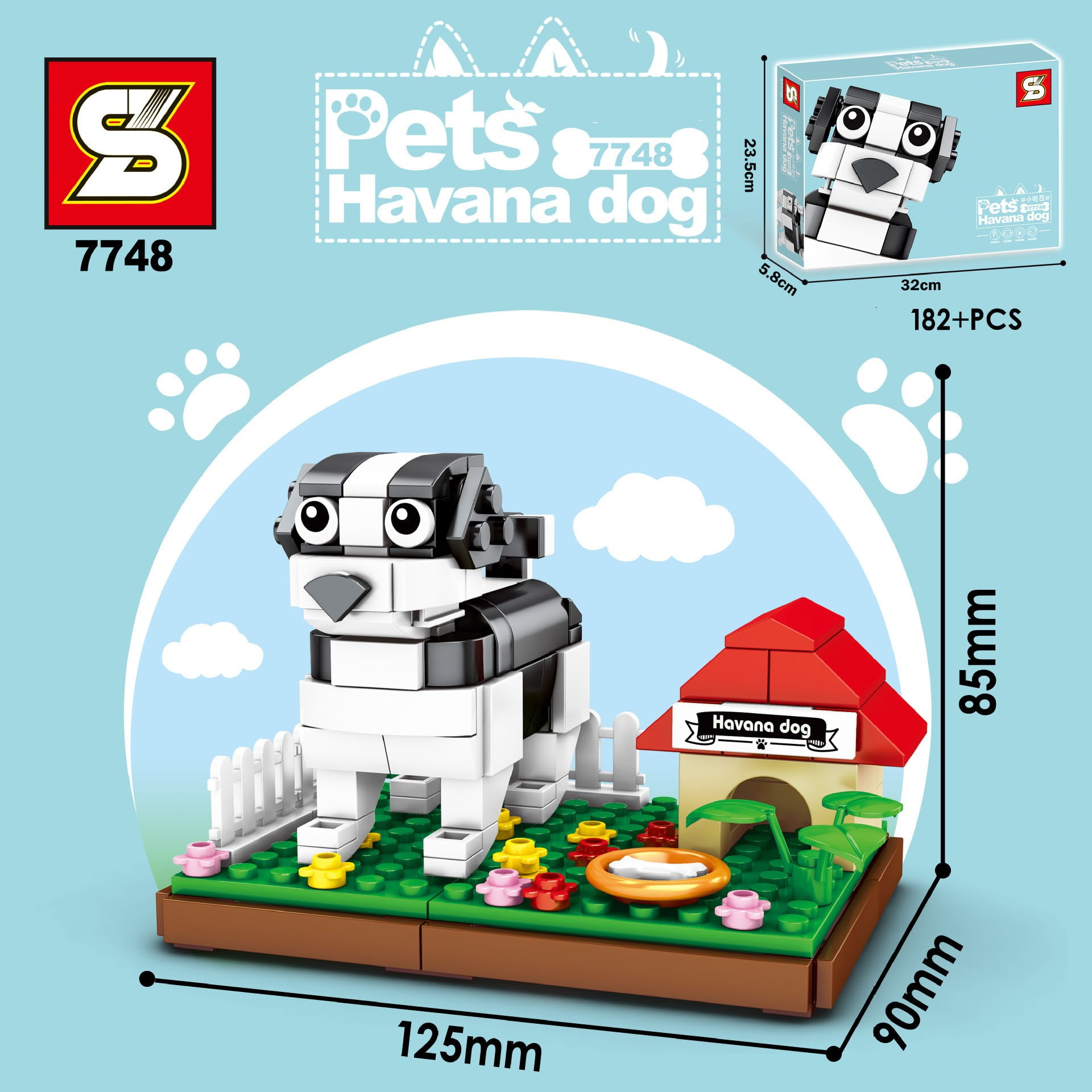 Building Block Dog Micro Mini Block Dogs Building Animal Set DIY 3D ...