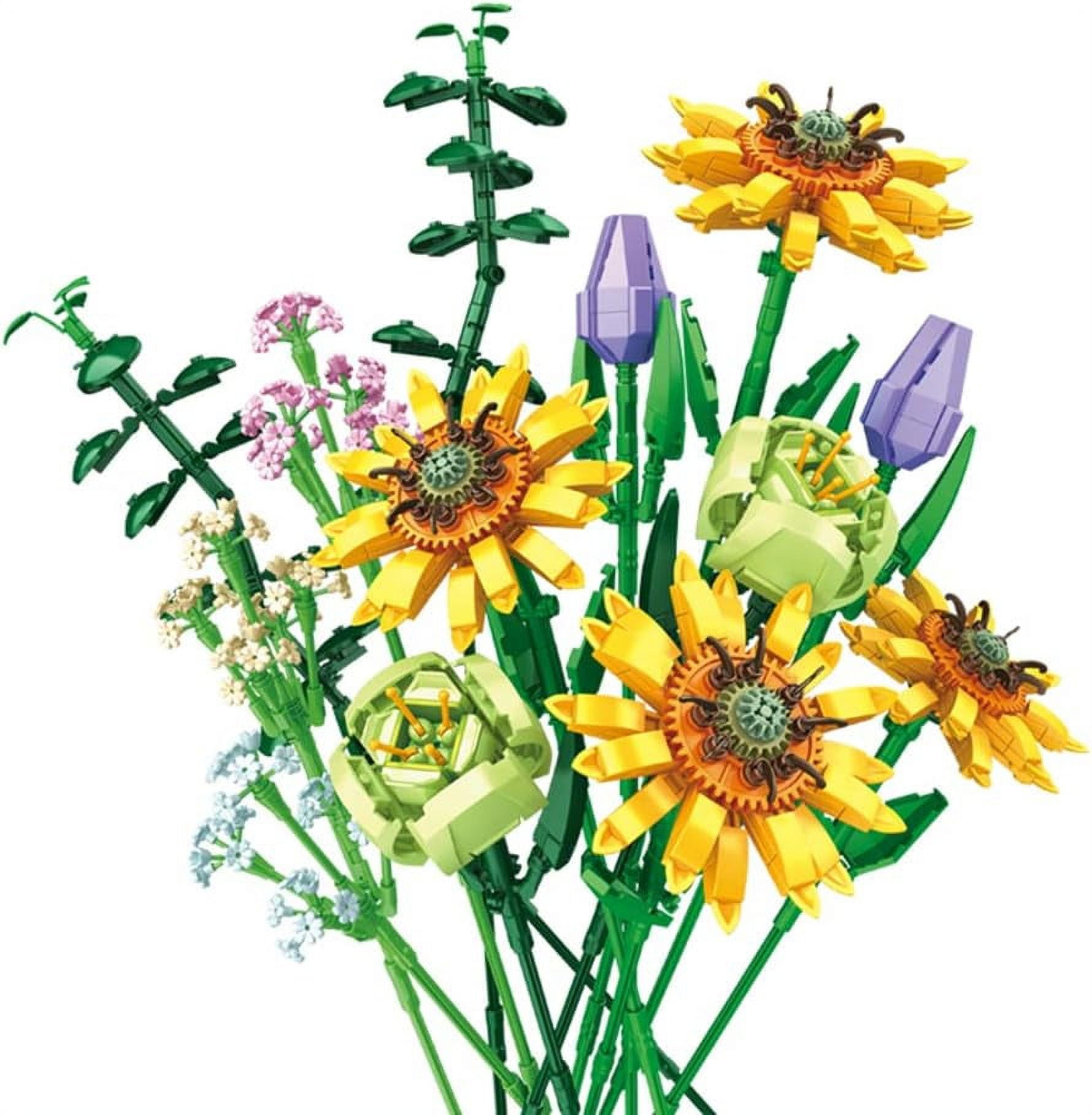 Building Block Flowers Bouquet Artificial Flowers Botanical Blocks ...