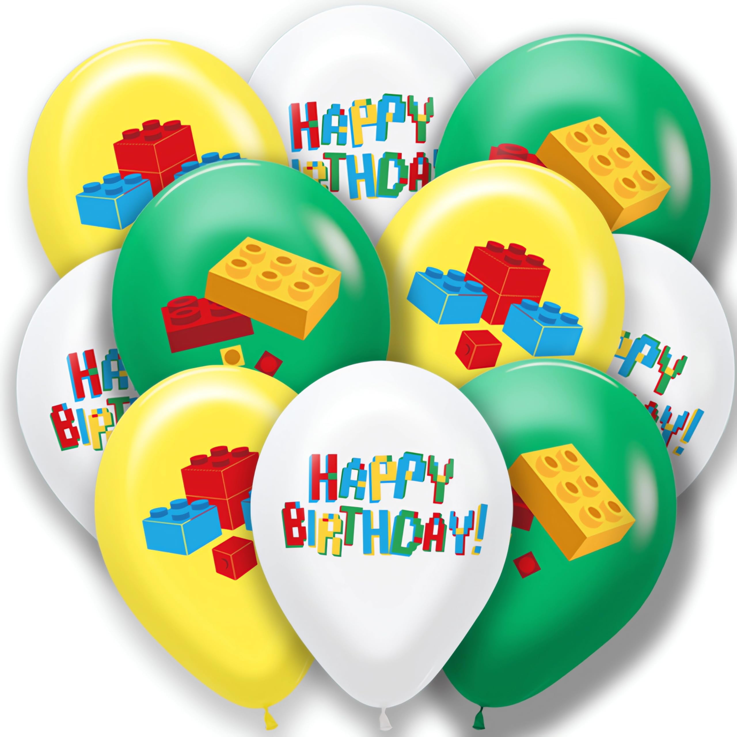 Building Block Latex FEV6 Balloons Building Blocks Themed Birthday ...
