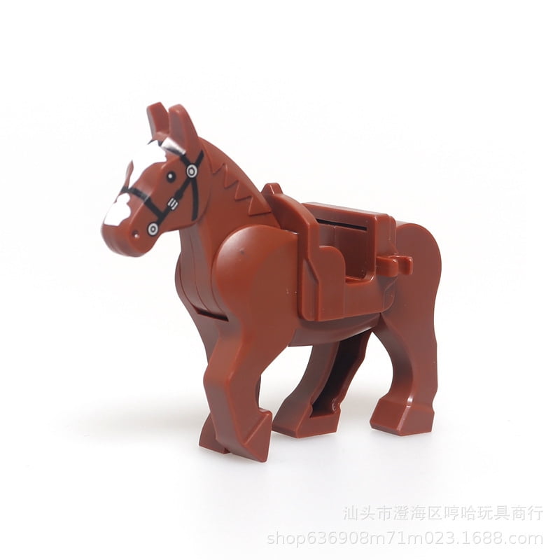 Building Block MOC Part War-horse with Saddle Saddle Horse Military ...