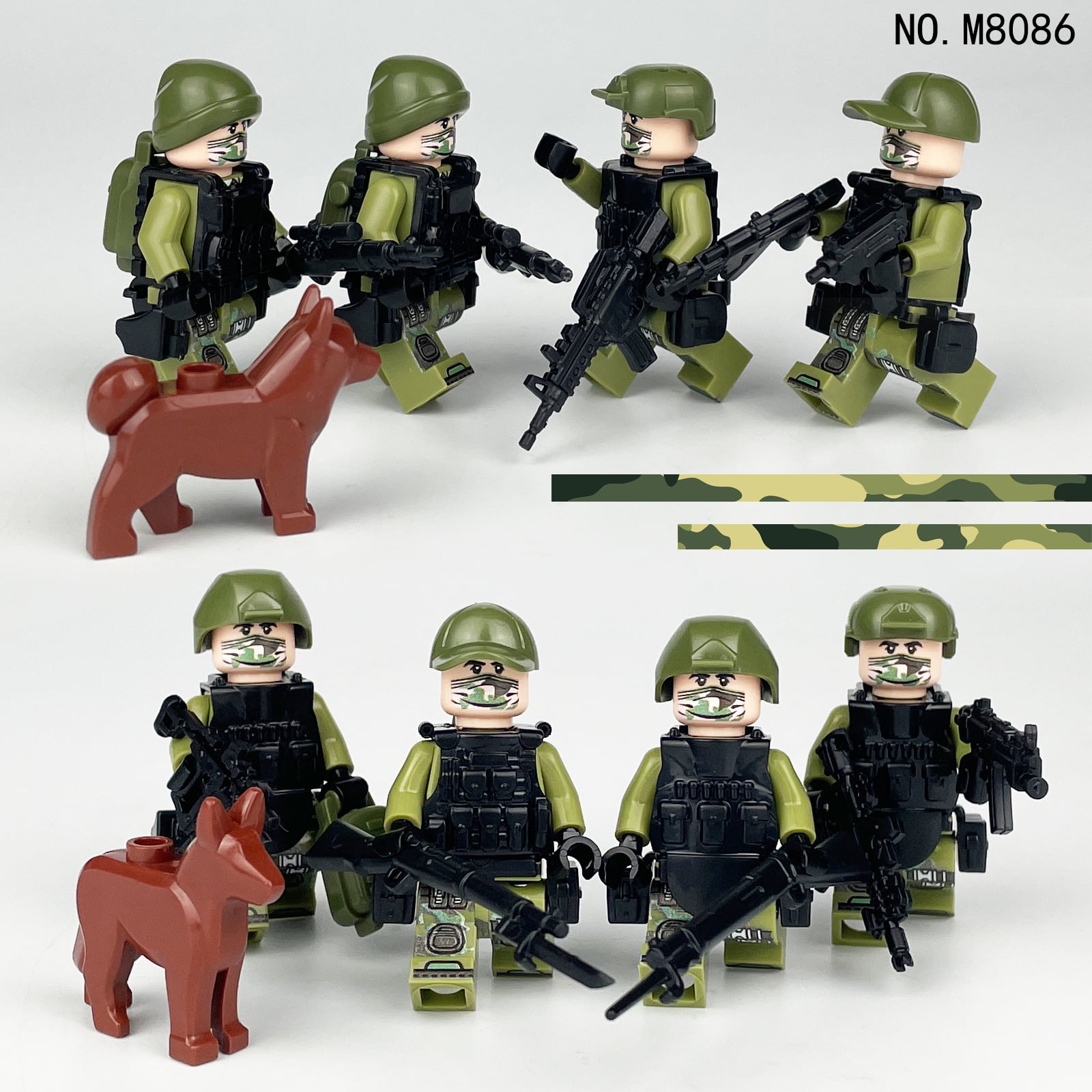Building Block Minifigures SWAT Team Set, Police Mini Figure with ...