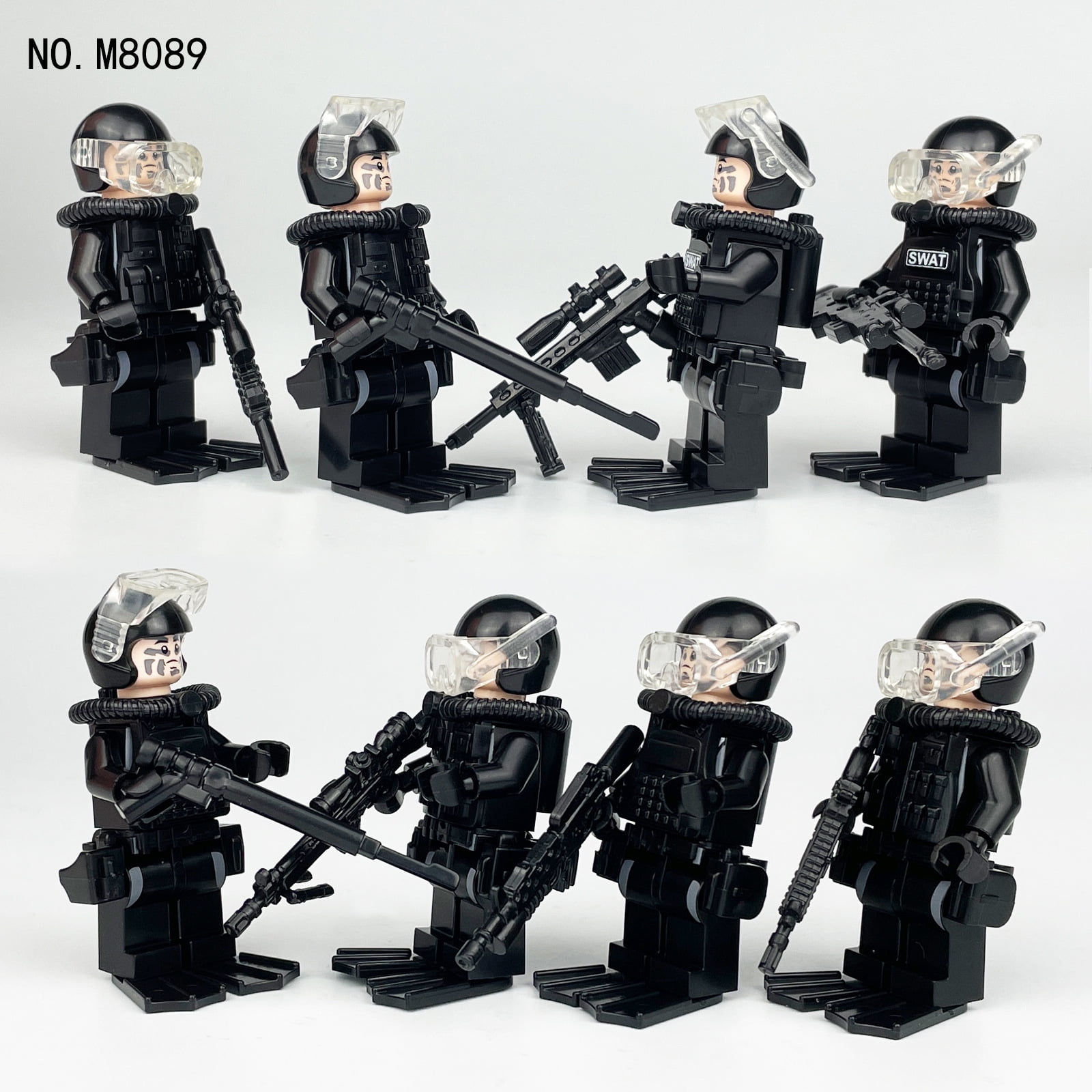 Building Block Minifigures SWAT Team Set, Police Mini Figure with ...