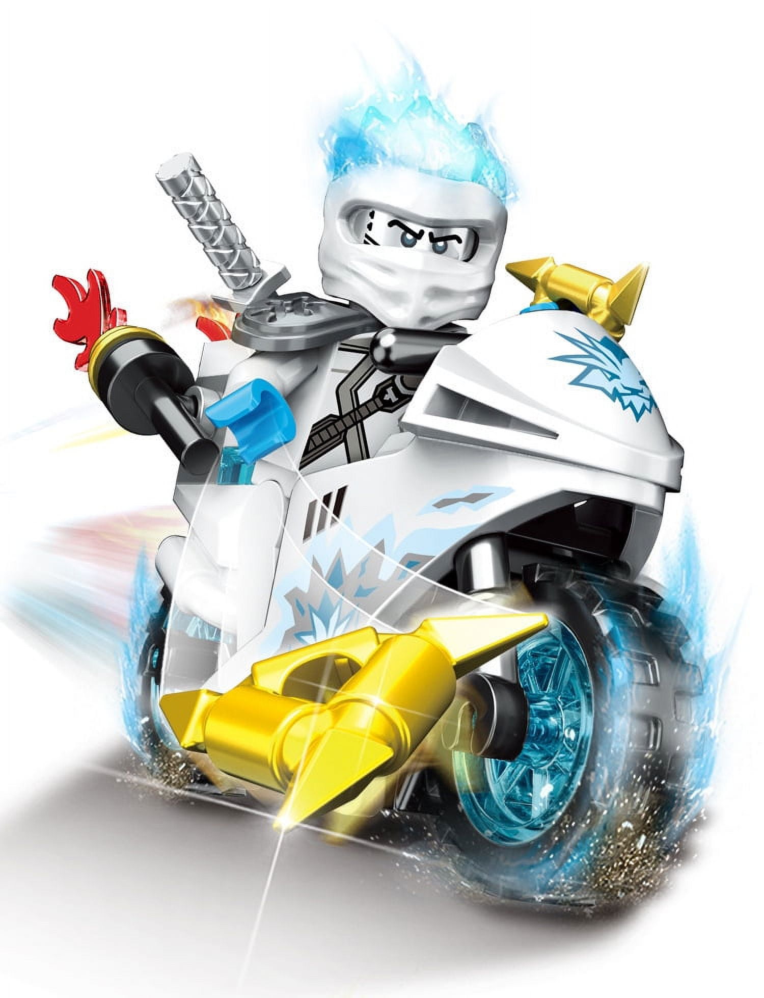 Building Block Ninja Minifigures Ninjago, 1PCS Motorcycle Ninja Action ...