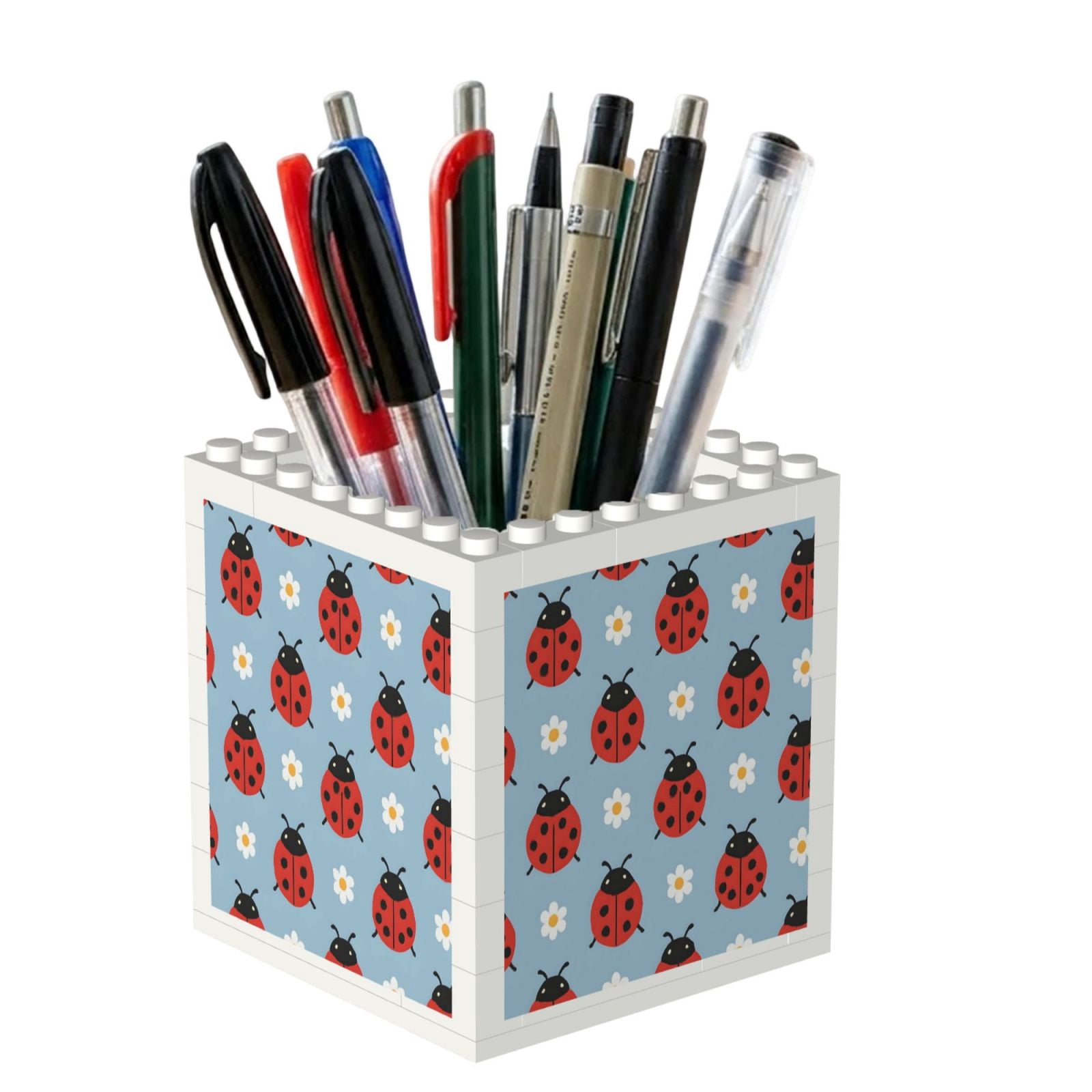 Building Block Pen Holder Desktop Organizer Puzzle Stress Relief For ...