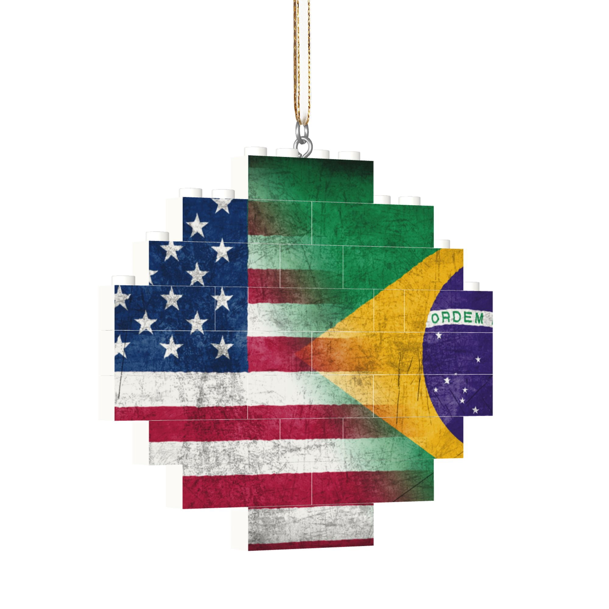 Building Block Puzzle Lozenge Cute American Brazil Flag Usa Brazilian ...