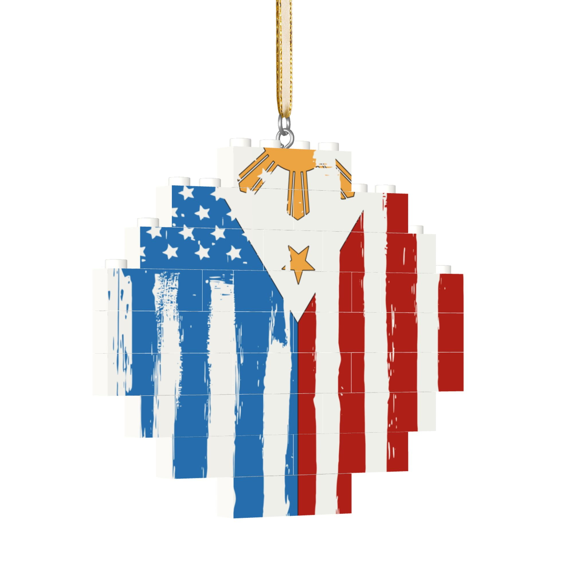 Building Block Puzzle Lozenge Cute American Philippines Filipino Flag ...
