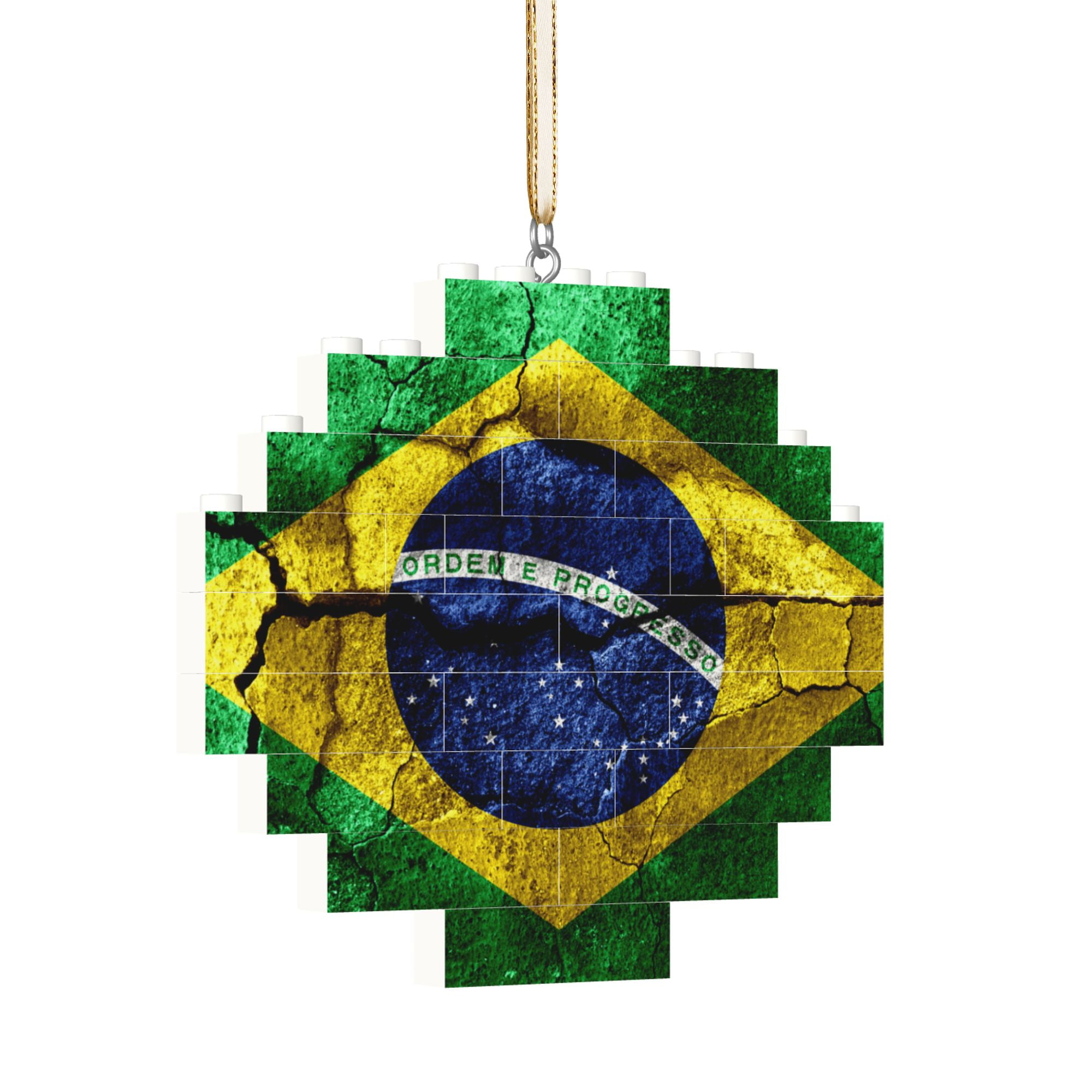 Building Block Puzzle Lozenge Cute Brazil Rusted Texture Flag Rusty ...