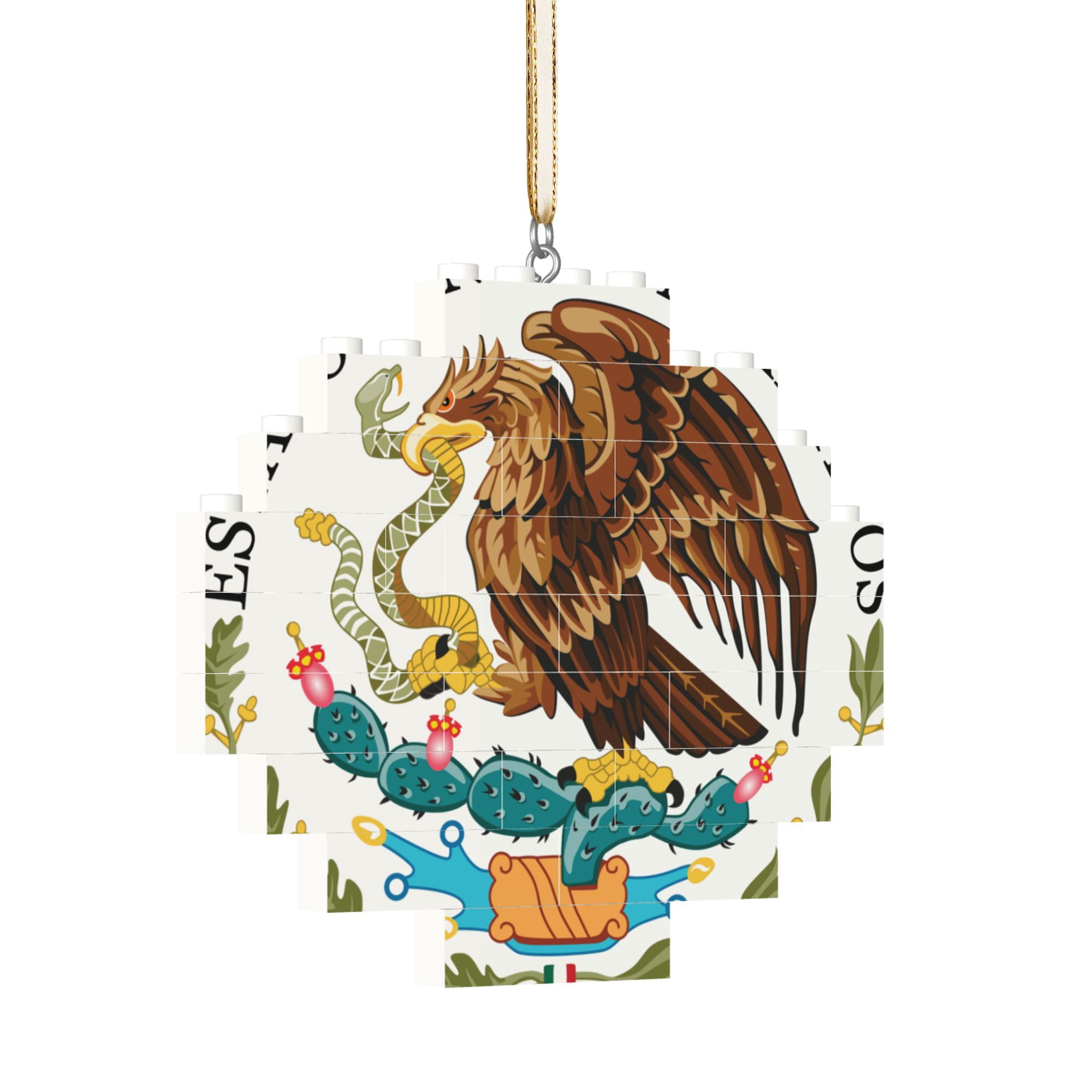 Building Block Puzzle Lozenge Cute Coat Of Arms Of Mexico-Ornament ...