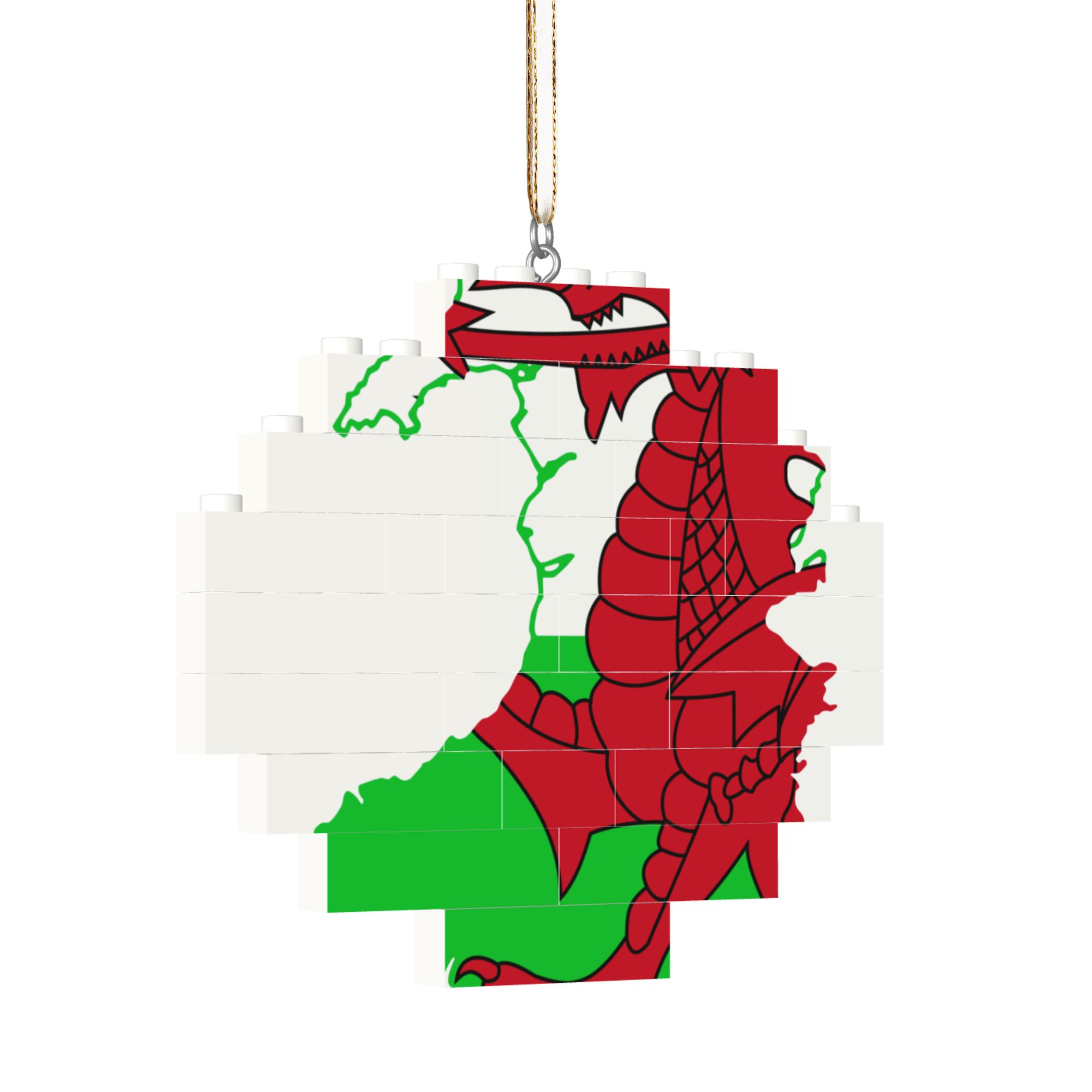 Building Block Puzzle Lozenge Cute Flag Map Of Wales Ornament Funny ...