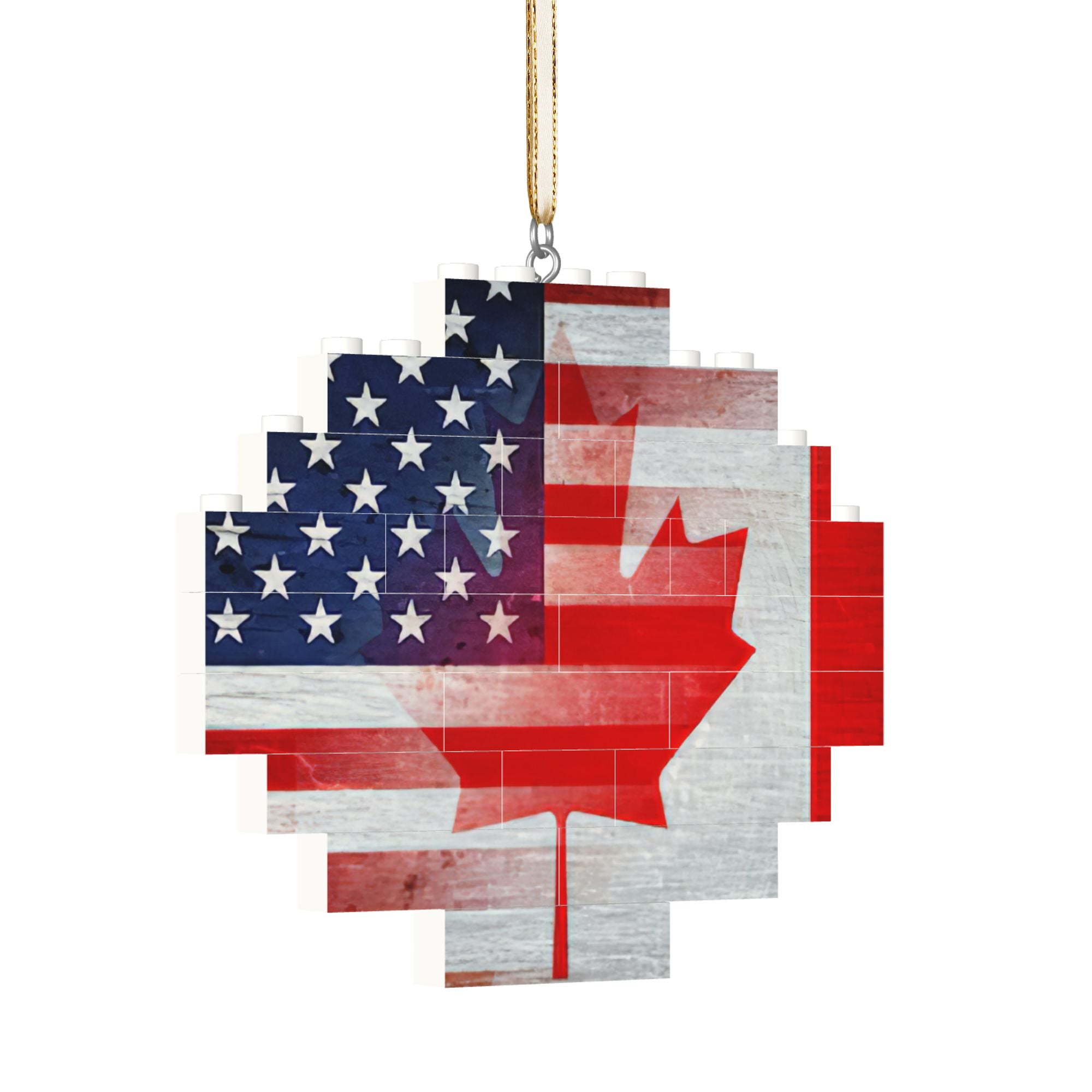Building Block Puzzle Lozenge Cute Flag Usa Canada Ornament Funny Gifts ...