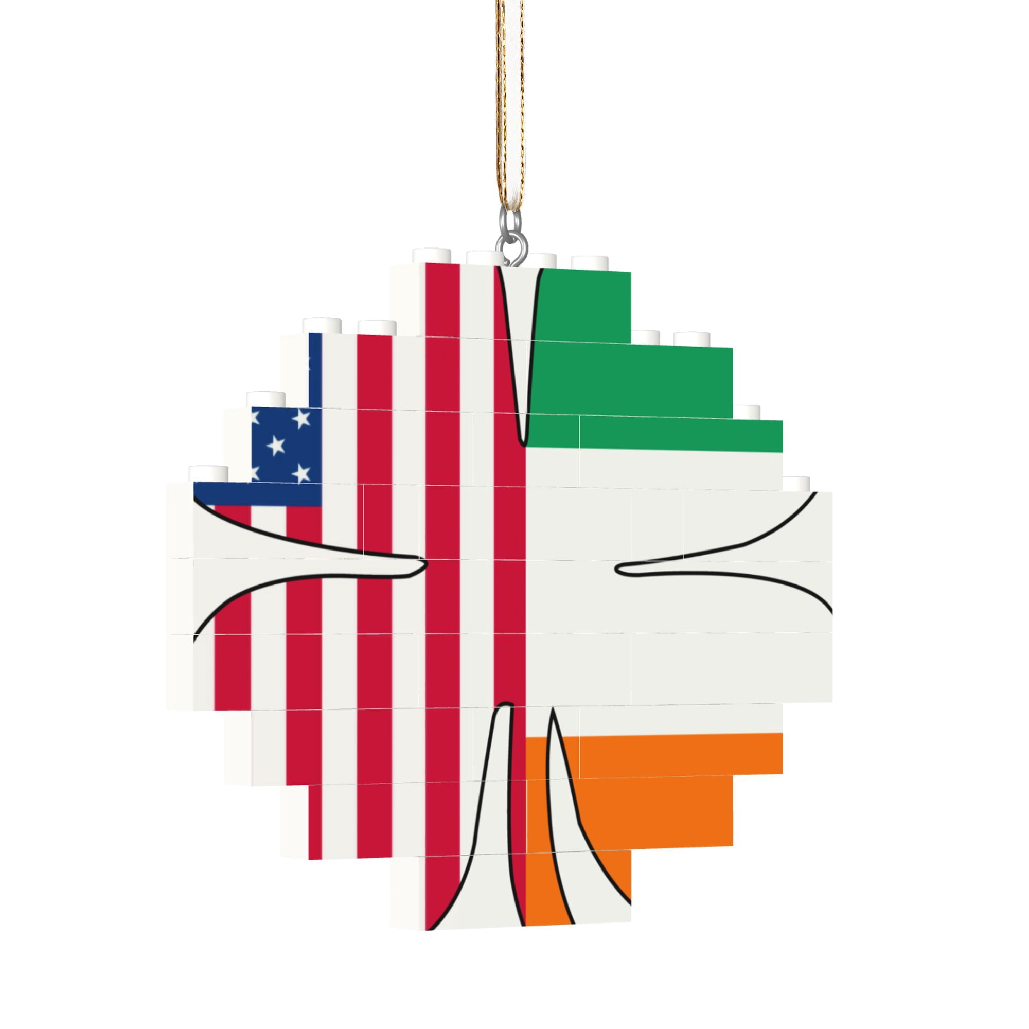Building Block Puzzle Lozenge Cute Ireland Irish Flag American Flag ...