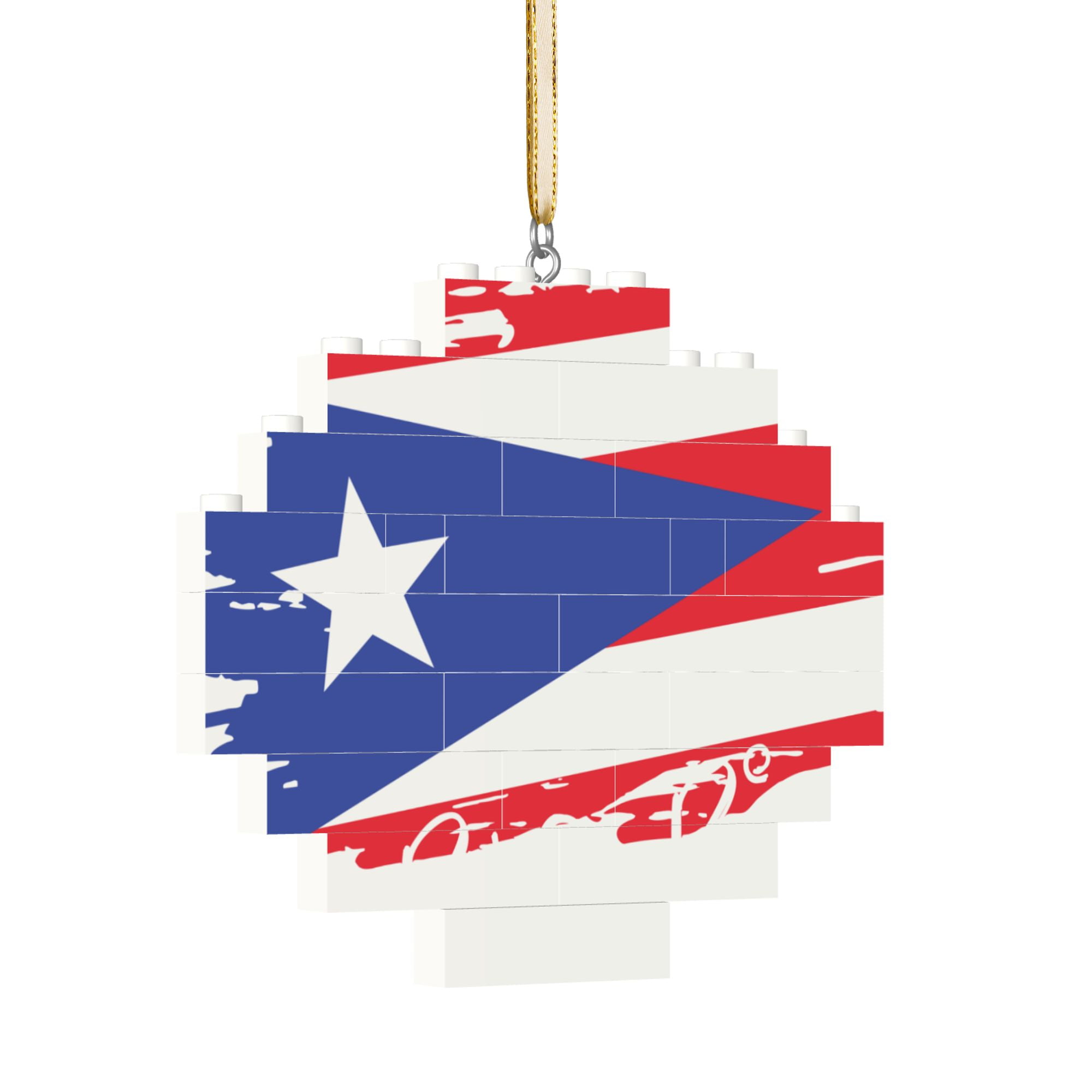 Building Block Puzzle Lozenge Cute Puerto Rico Flag Ornament Funny ...