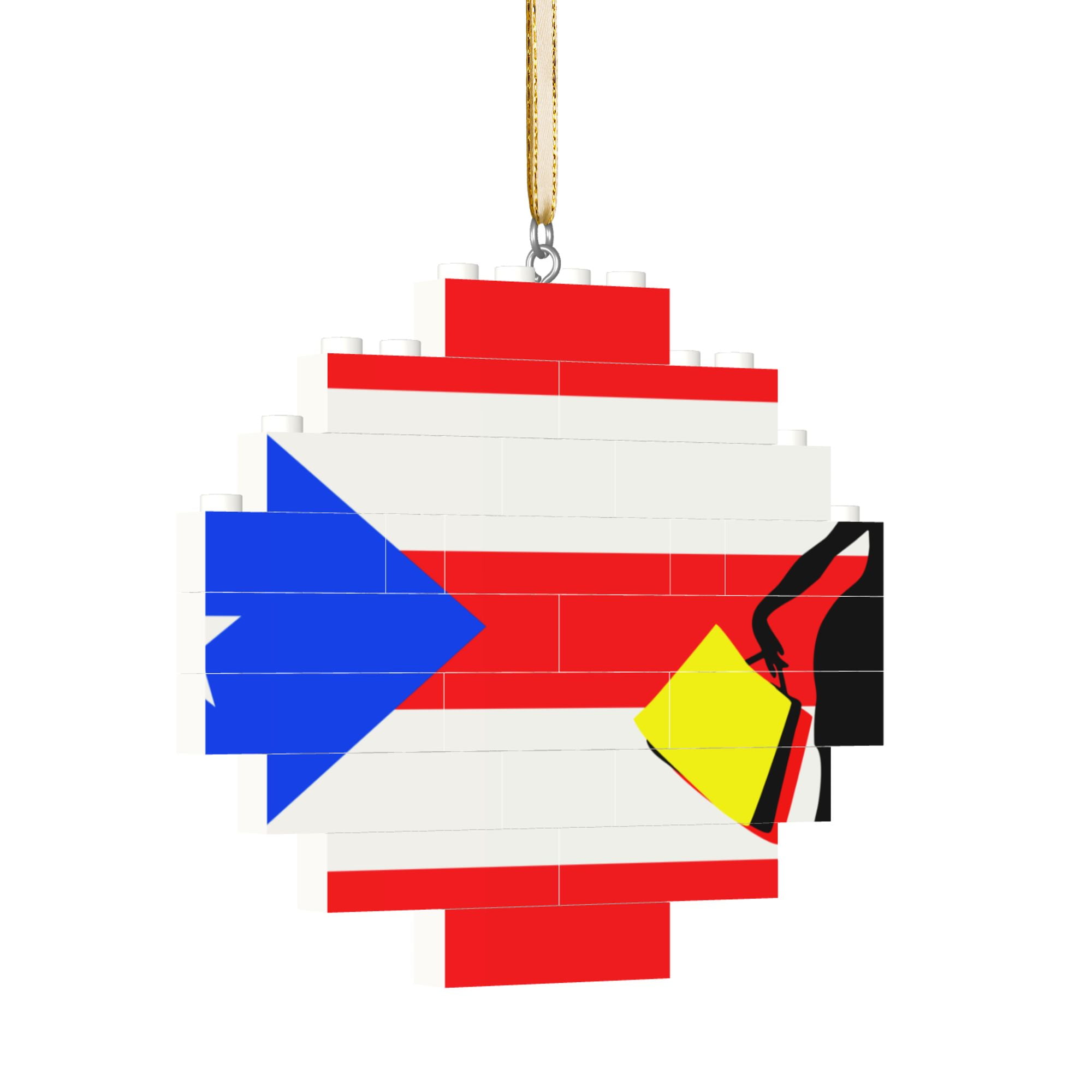 Building Block Puzzle Lozenge Cute Puerto Rico Flag Sexy-Woman Shopping ...