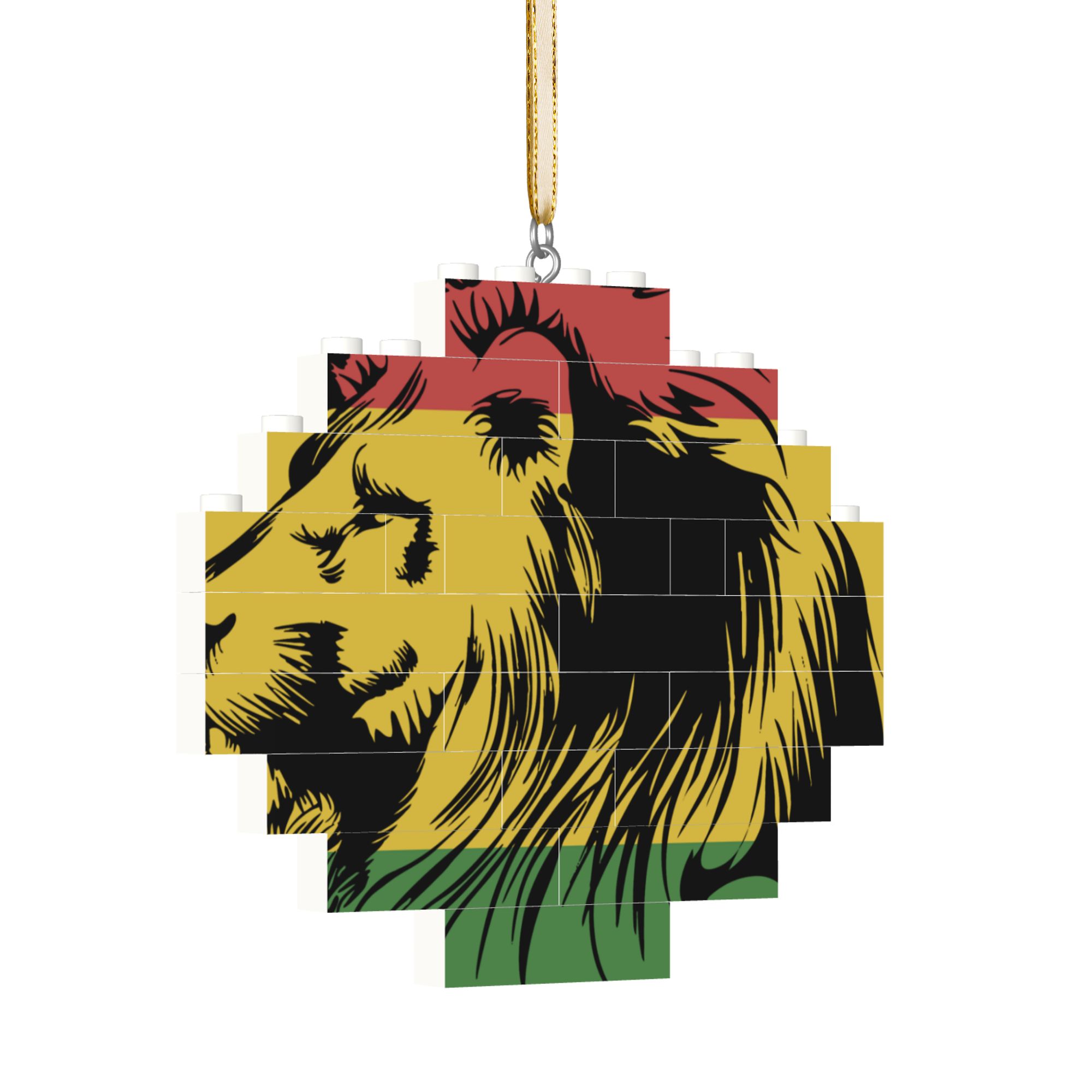 Building Block Puzzle Lozenge Cute Reggae Rasta Flag Lion Ornament ...