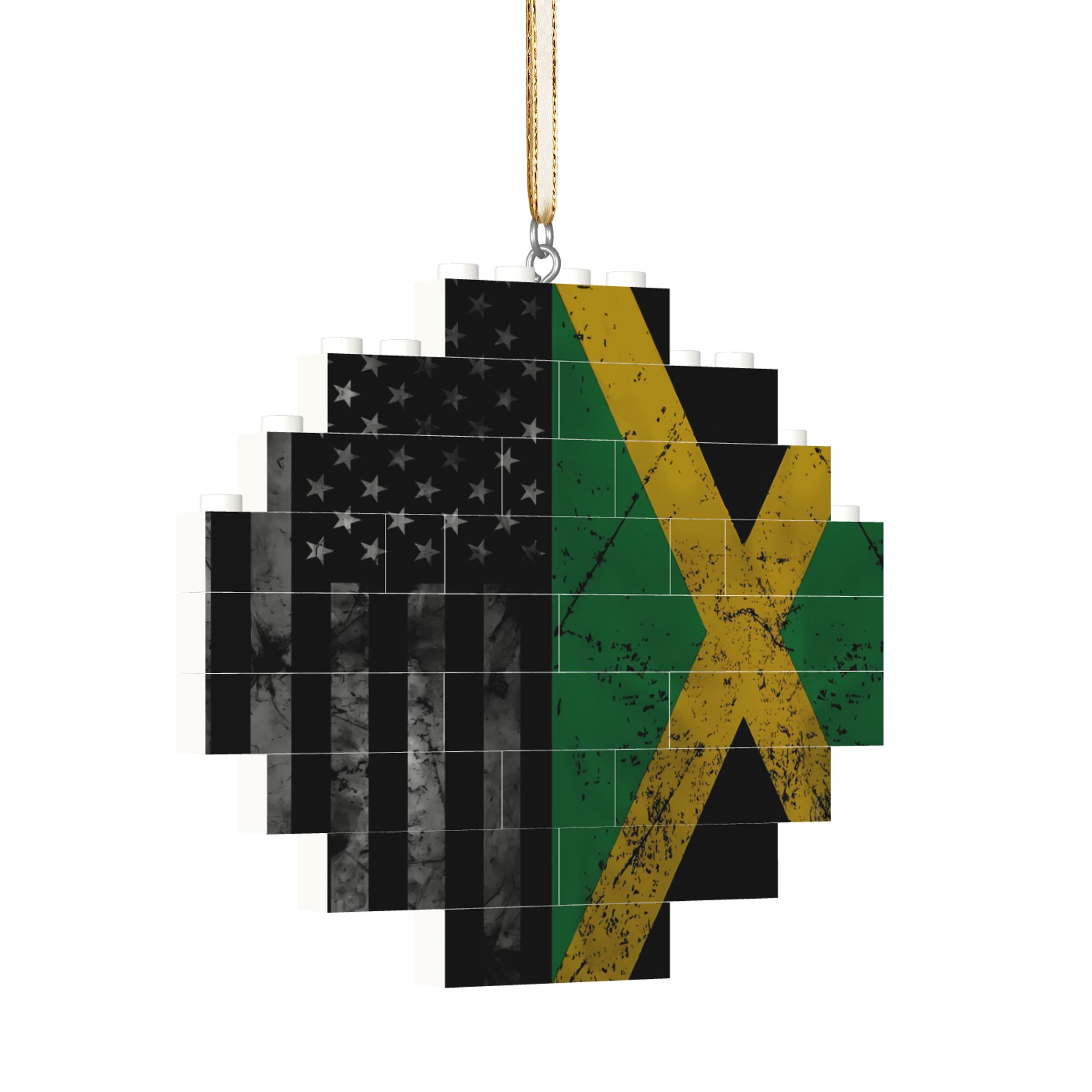 Building Block Puzzle Lozenge Cute Retro American Jamaican Flag ...