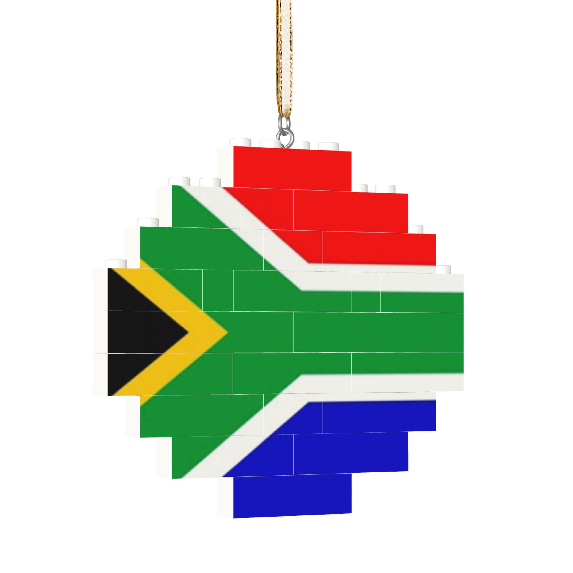 Building Block Puzzle Lozenge Cute South Africa Flag Ornament Funny ...