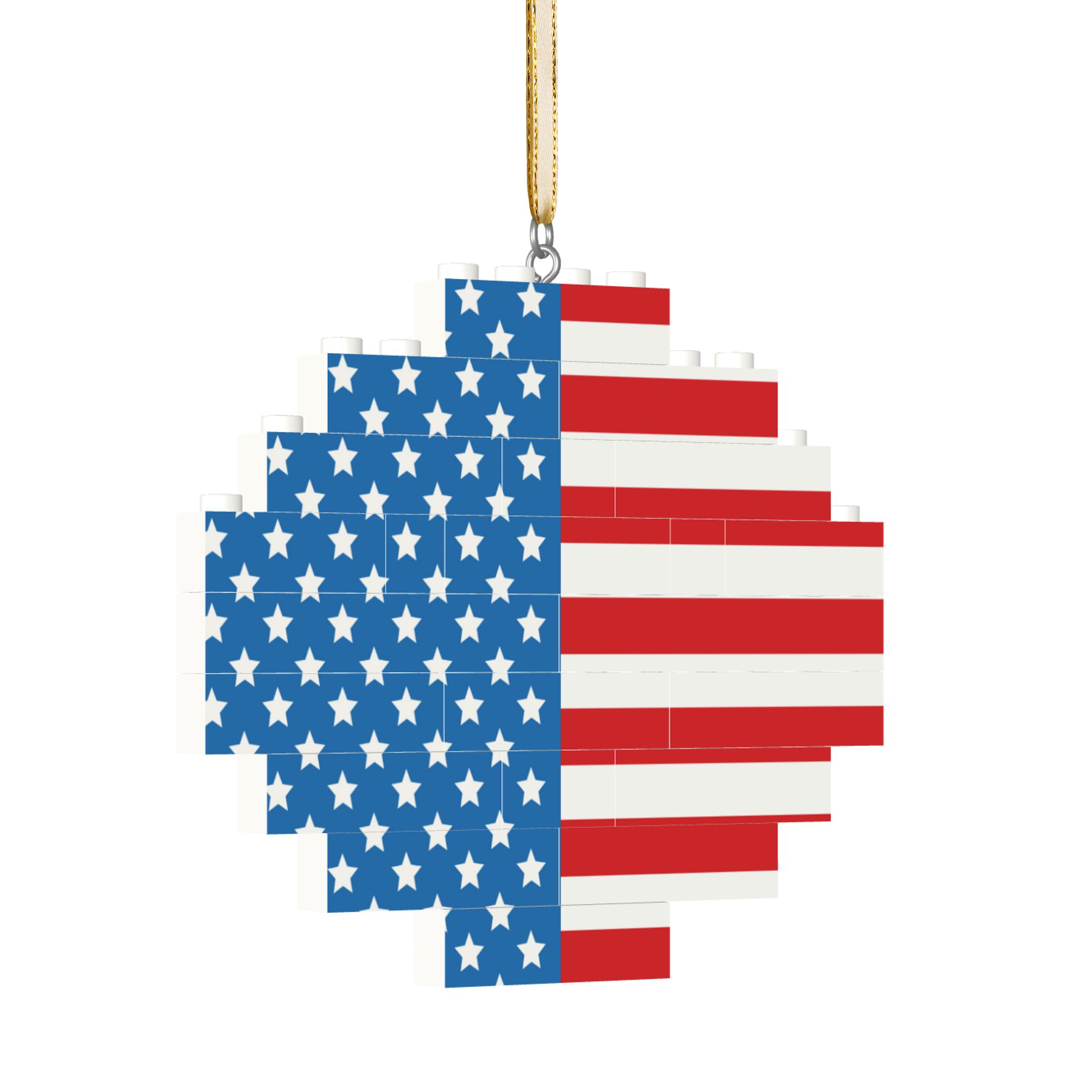 Building Block Puzzle Lozenge Cute Usa Flag Ornament Funny Gifts ...