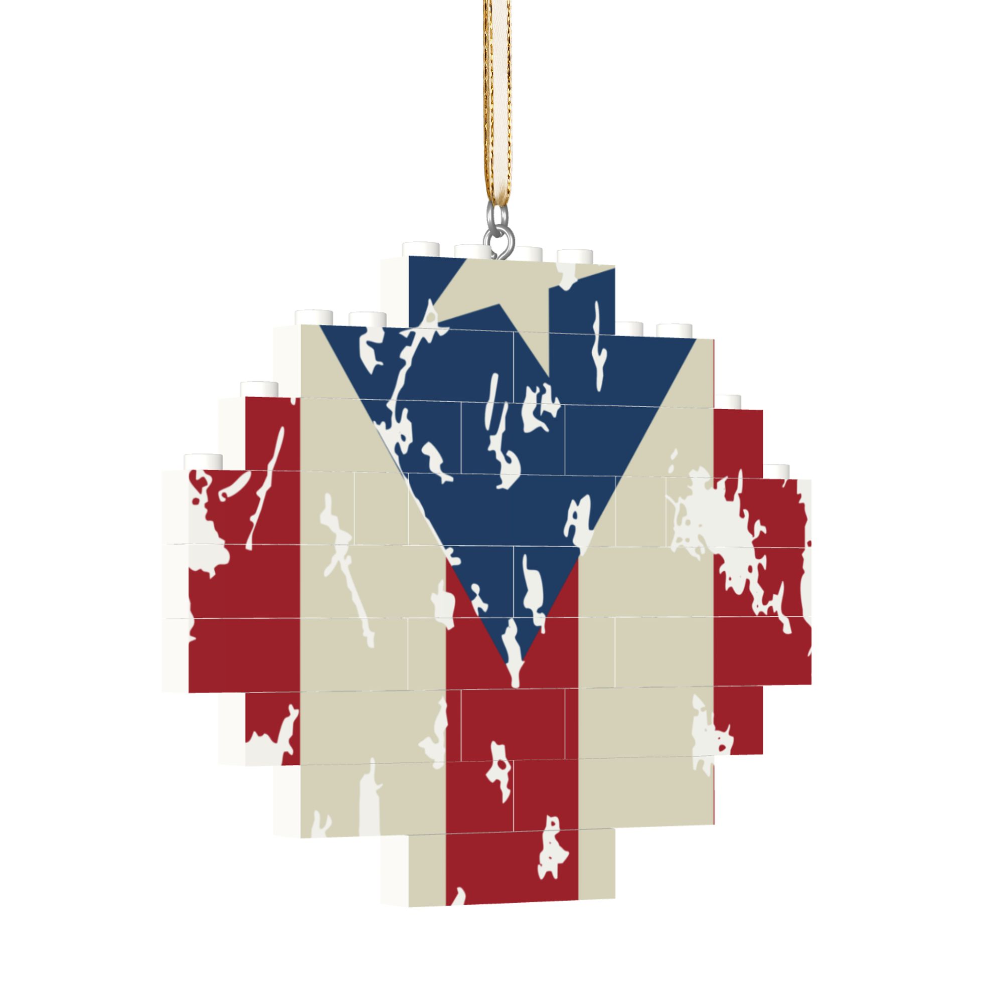 Building Block Puzzle Lozenge Cute Vintage Puerto Rico Flag Ornament ...