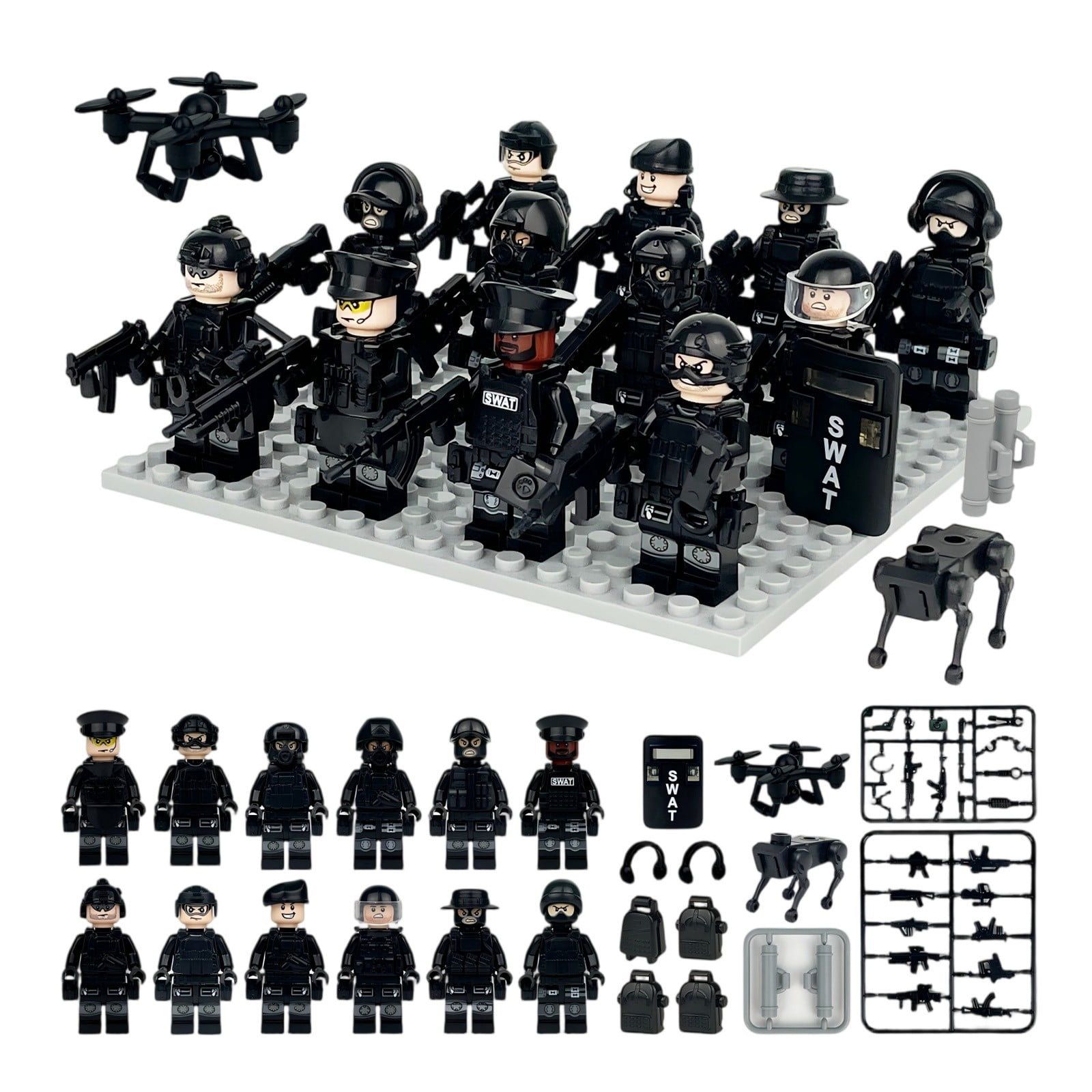 Building Block Soldier Minifigure Set of 12, Army Soldier Action ...