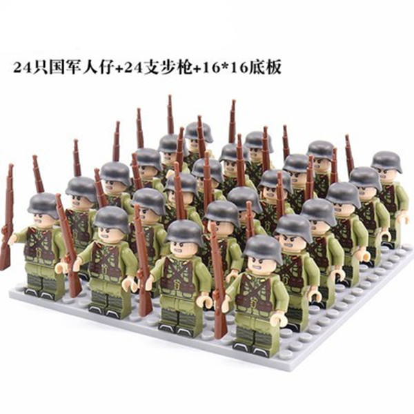 Building Block Soldier Minifigure Set of 24, Army Soldier Action ...