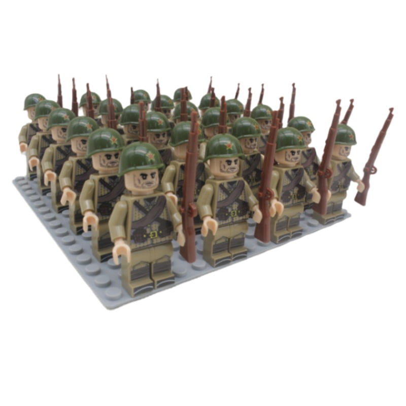 Building Block Soldier Minifigure Set of 24, Army Soldier Action ...