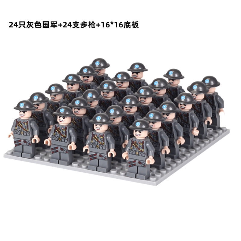 Building Block Soldier Minifigure Set of 24, Army Soldier Action ...