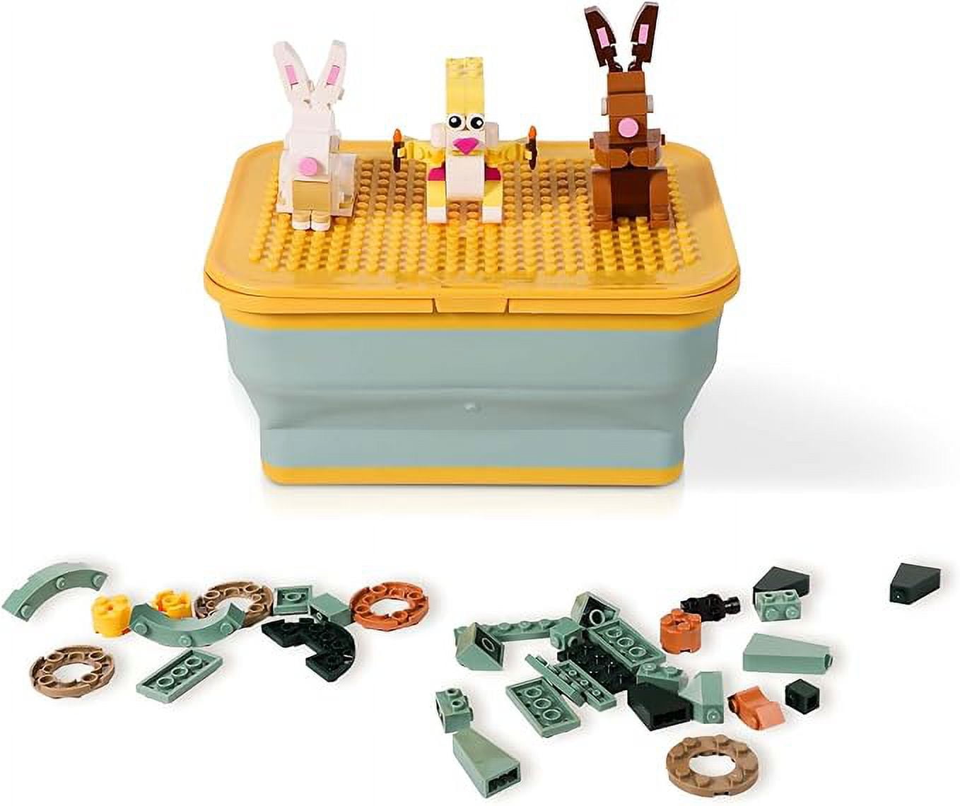 Building Block Storage Box, Silicone Collapsible Storage Box for Toy ...