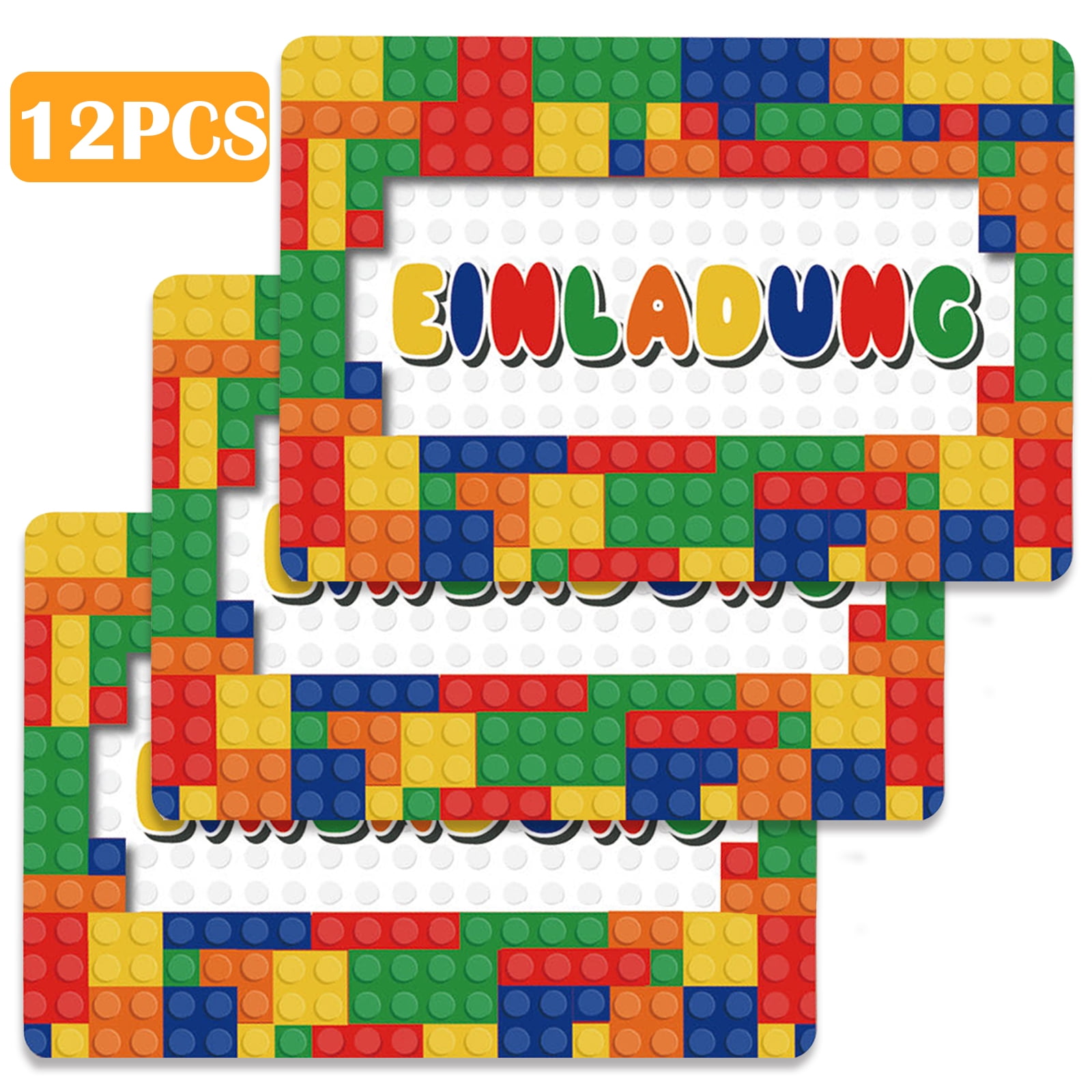 Building Block Theme Party Supplies, Non-Glossy Surface For Easy ...