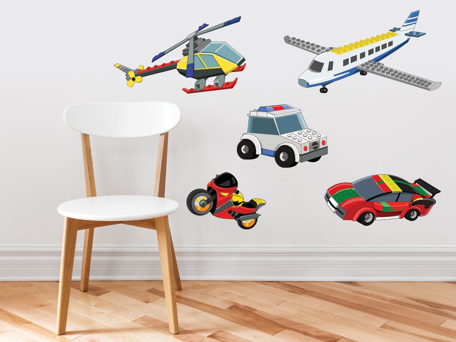 Building Block Transportation Set - Set of 5 - Plane, Race Car ...