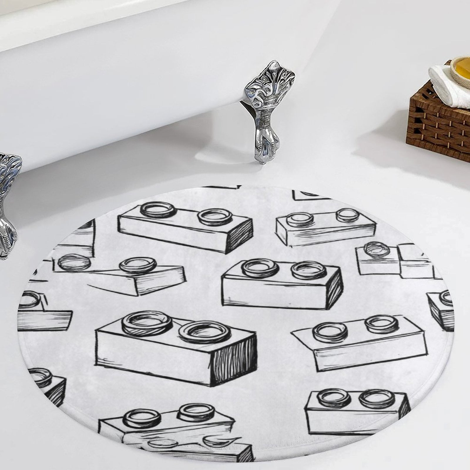 Building Blocks-2 Round Area Carpets Living Room Room Chair Area Rugs ...