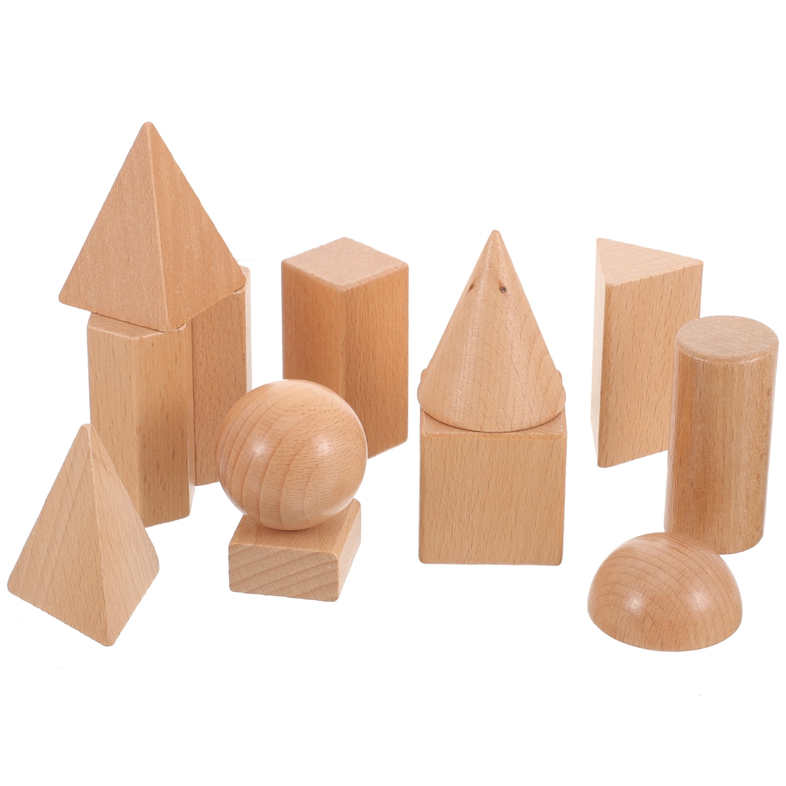 Guichaokj Building Blocks 3d Geometric Shapes Wooden Model Children Toy ...