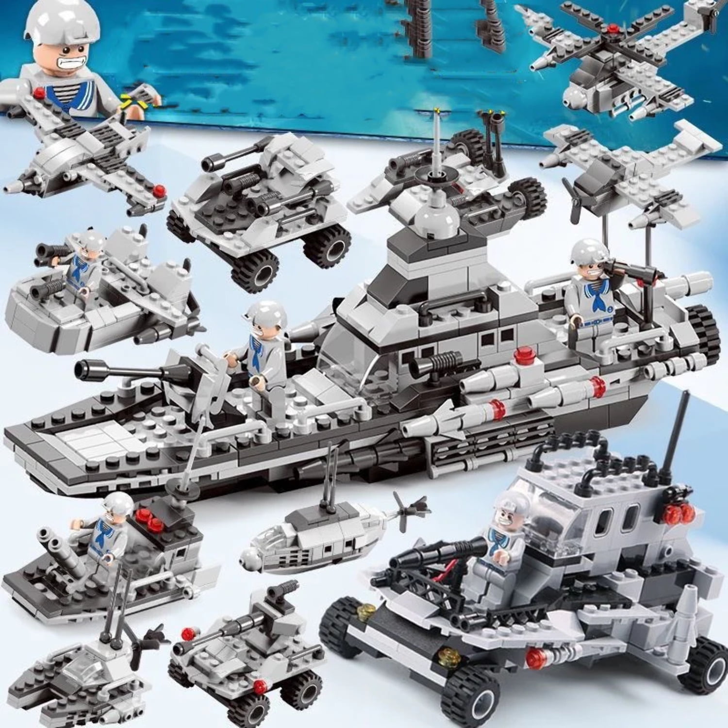Building Blocks Aircraft Carrier Military Battleship Boy Puzzle ...
