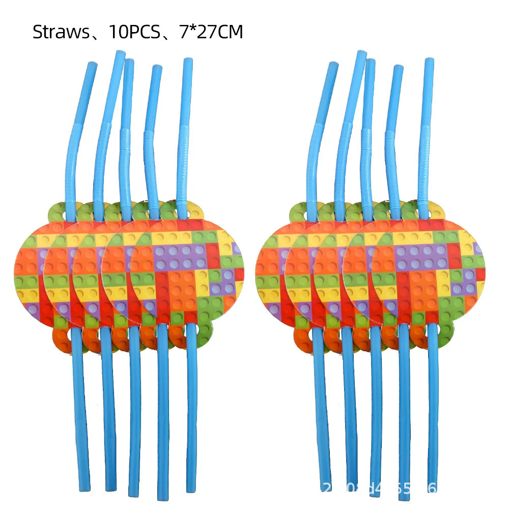 Building Blocks Birthday Party Child Decoration Foil Balloon Disposable ...