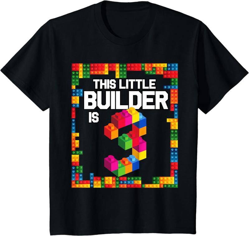 Building Blocks Birthday T Brick 3rd Gift T Unisex Comfort Tee T Shirt ...