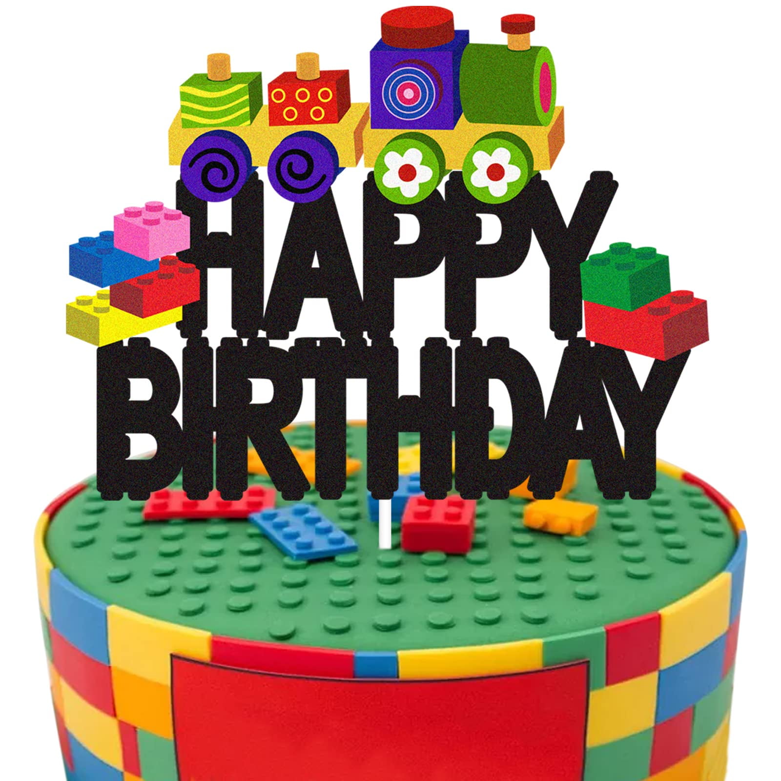 Building Blocks Cake SCH4 Topper - Construction Building Bricks And ...