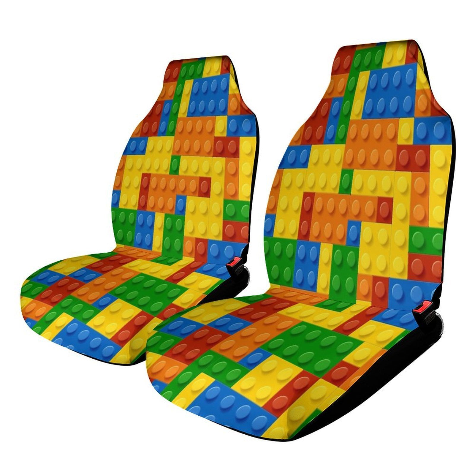 Building Blocks Construction Brick Car Seat Covers Front Seats ...