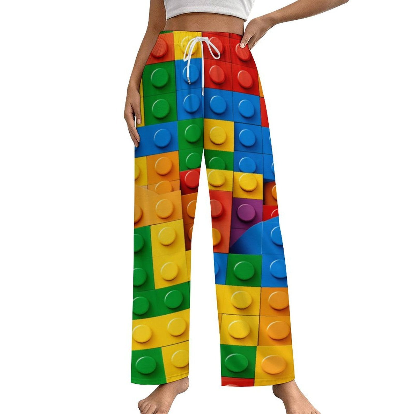 Building Blocks Construction Brick Pajama Pants Breathable with Pockets ...