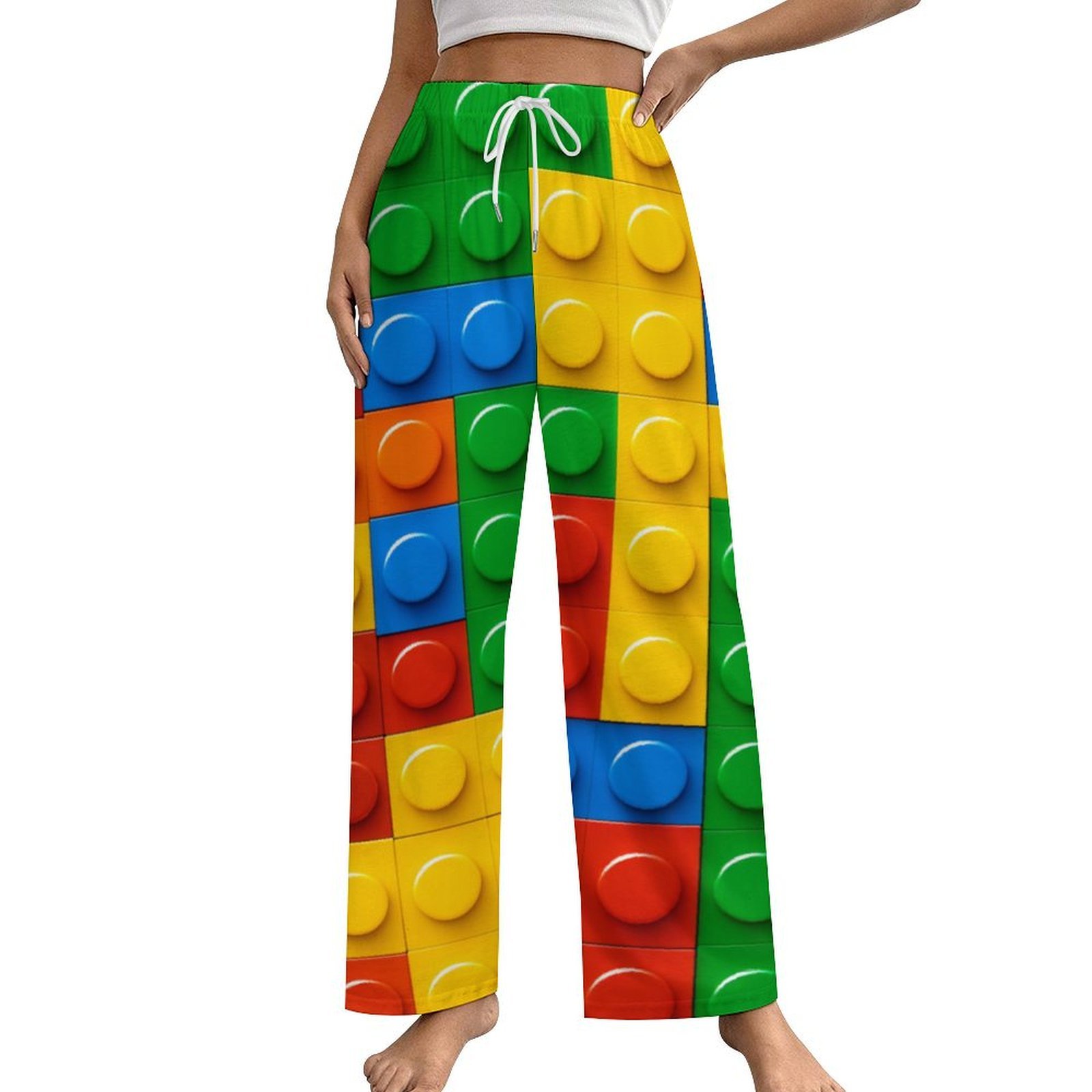 Building Blocks Construction Brick Pajamas Leisure Trousers Soft Warm ...