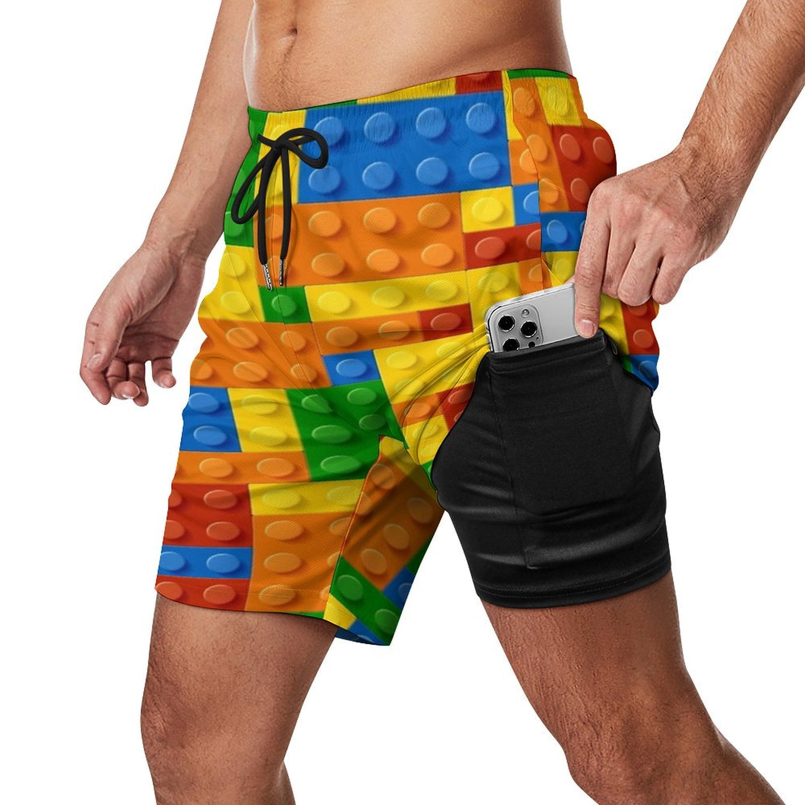 Building Blocks Construction Brick Quick Dry Swimming Shorts For Men ...