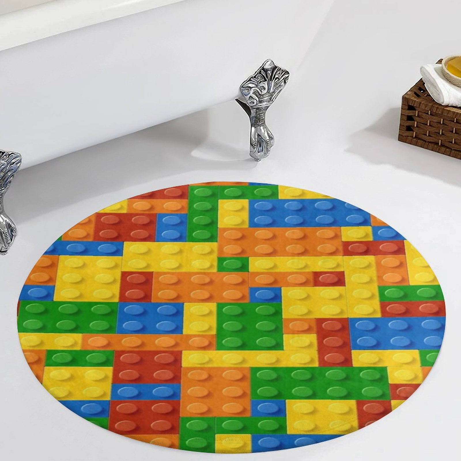 Building Blocks Construction Brick Round Carpet Circle Rug Outdoor ...