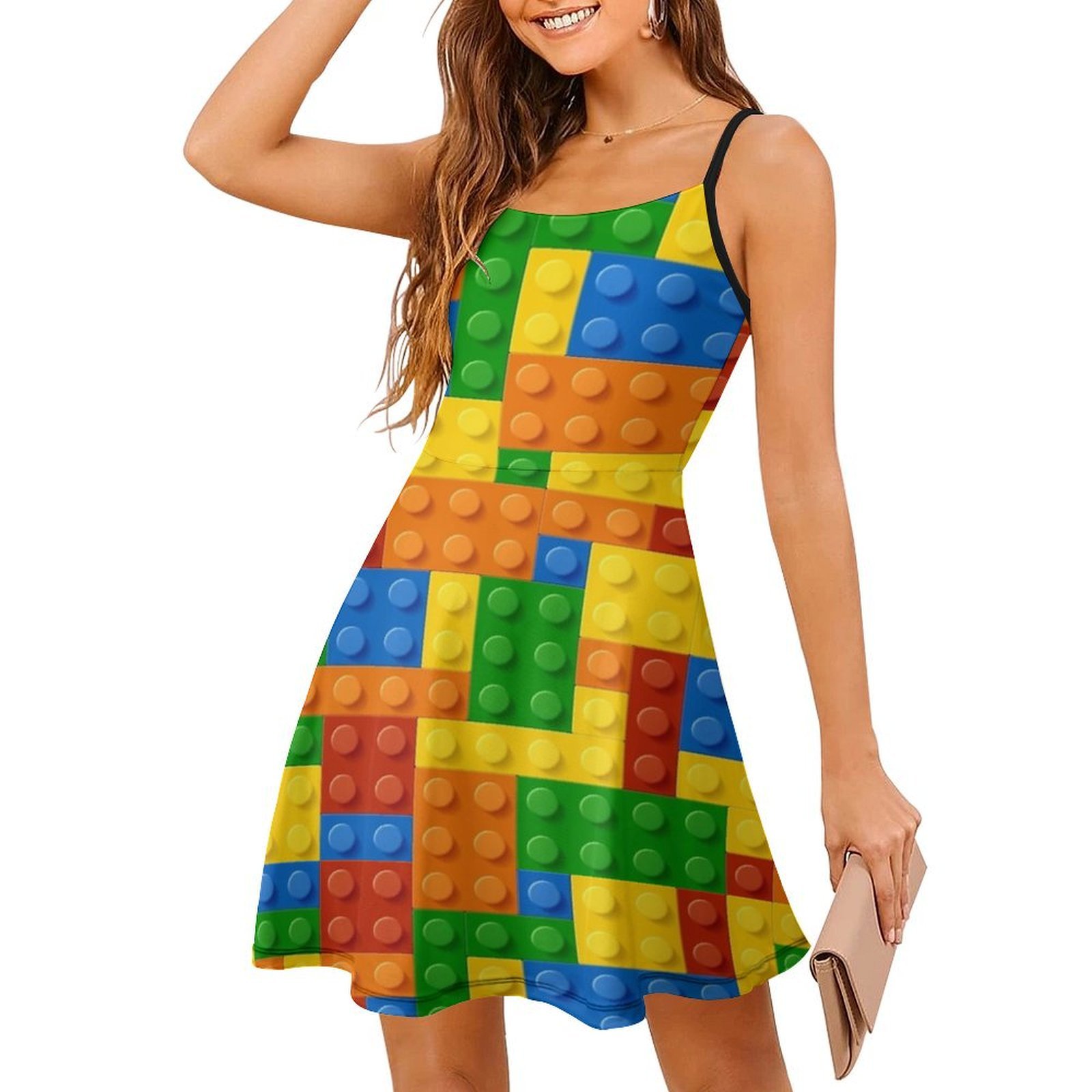 Building Blocks Construction Brick Sleeveless Dresses Slip Dress Women ...