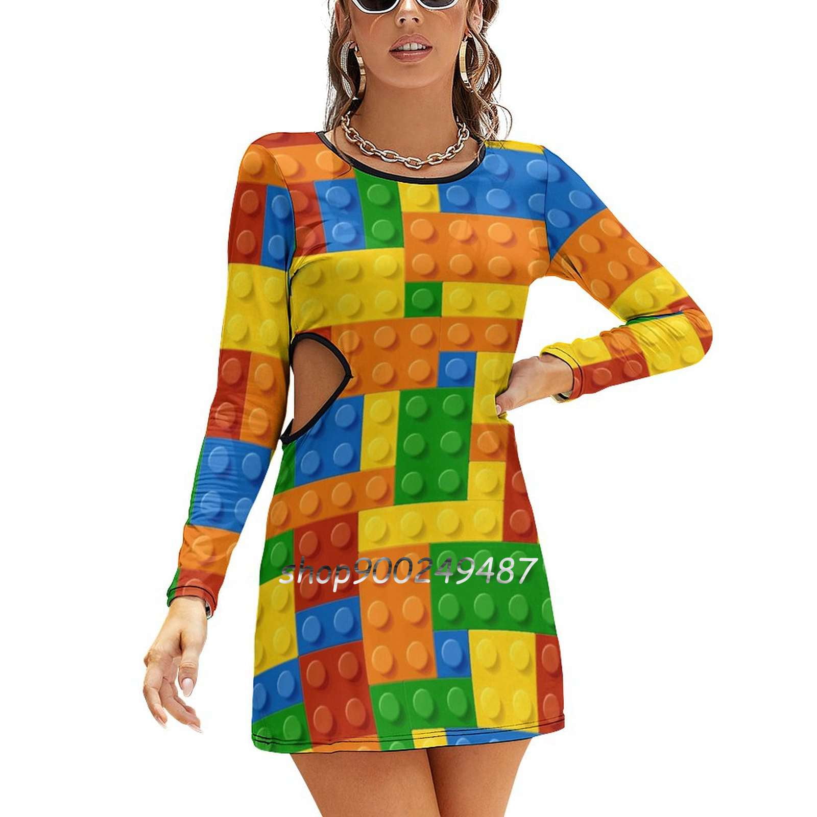 Building Blocks Construction Brick Sweet Elegant Dress Women Korean ...