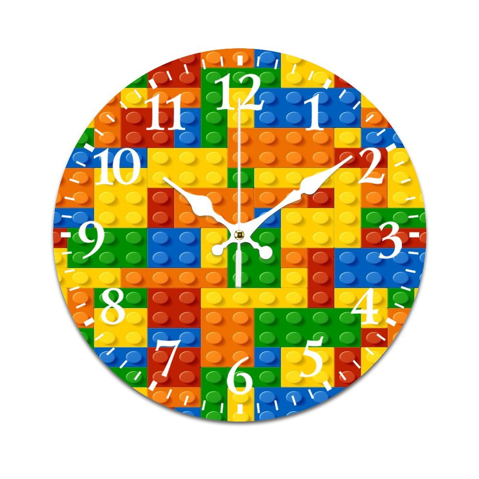 Building Blocks Construction Brick Wall Clock Modern Design Clocks Wall ...