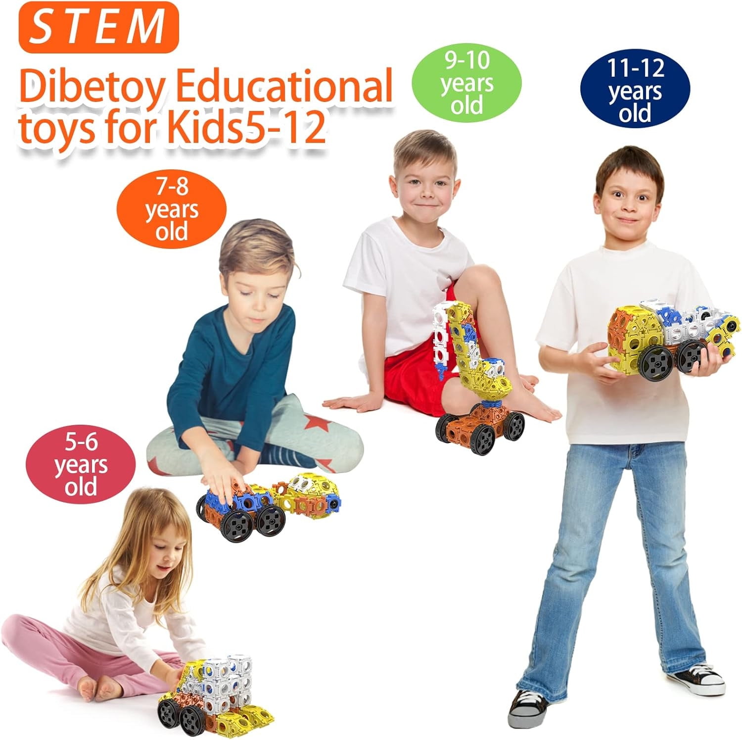 Building Blocks, Construction Vehicles, Educational Construction Toy ...