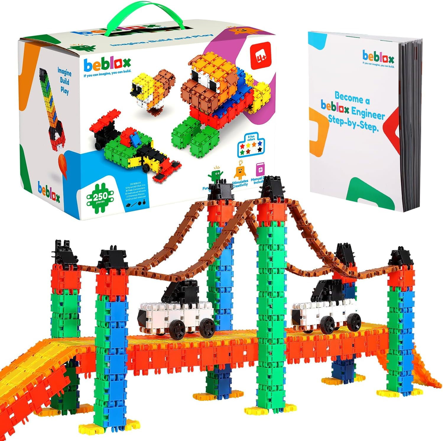 250-Piece Connecting Tiles Set - Interlocking Building Blocks for Kids ...